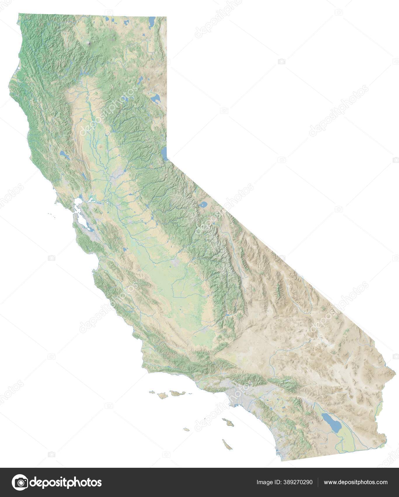 High resolution topographic map of California — Stock Photo © intrepix ...