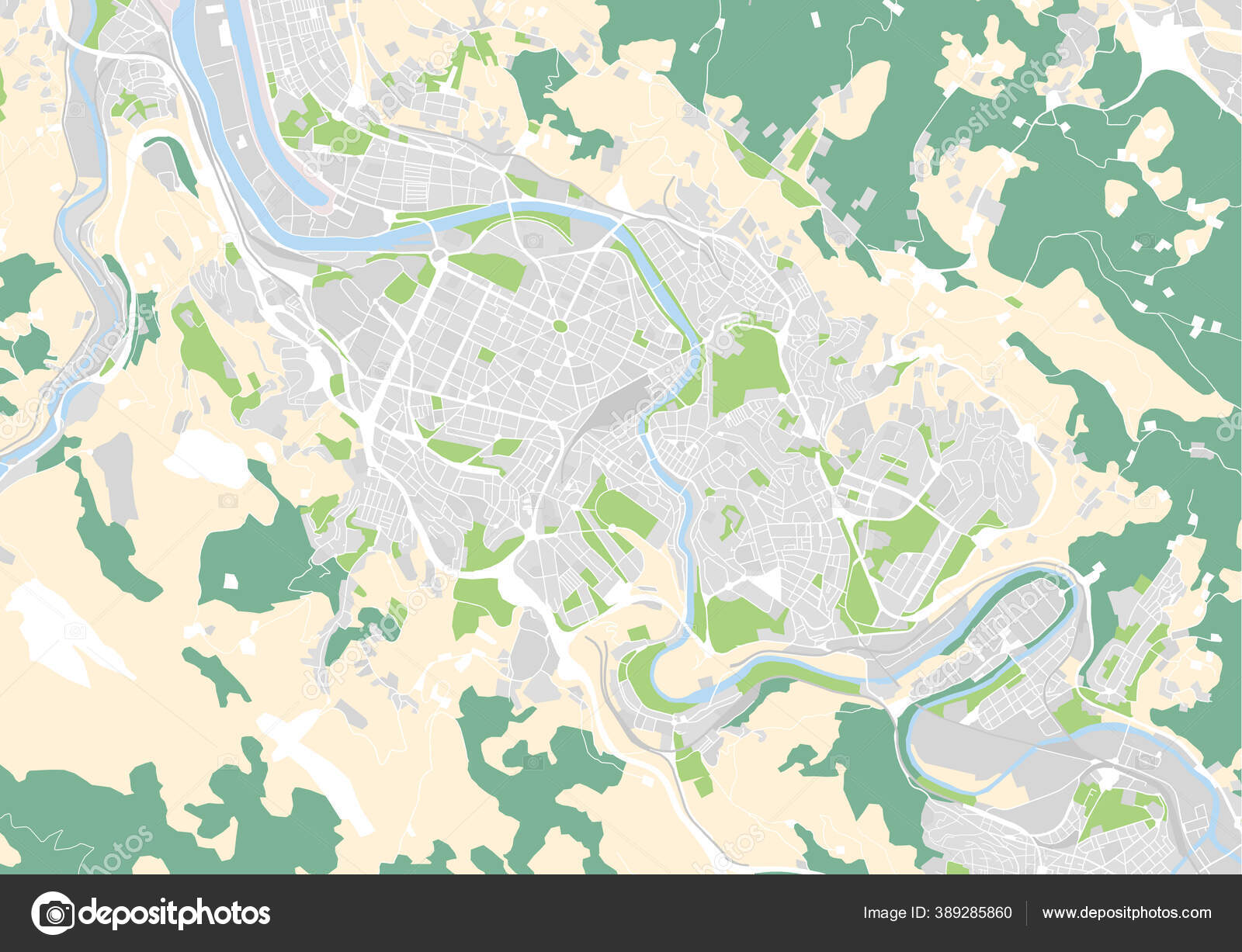 Vector city map of Bilbao, Spain Stock Vector Image by ©intrepix #389285860