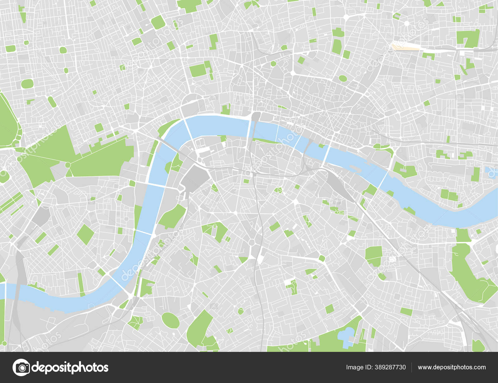 Vector city map of London, UK Stock Vector Image by ©intrepix #389287730
