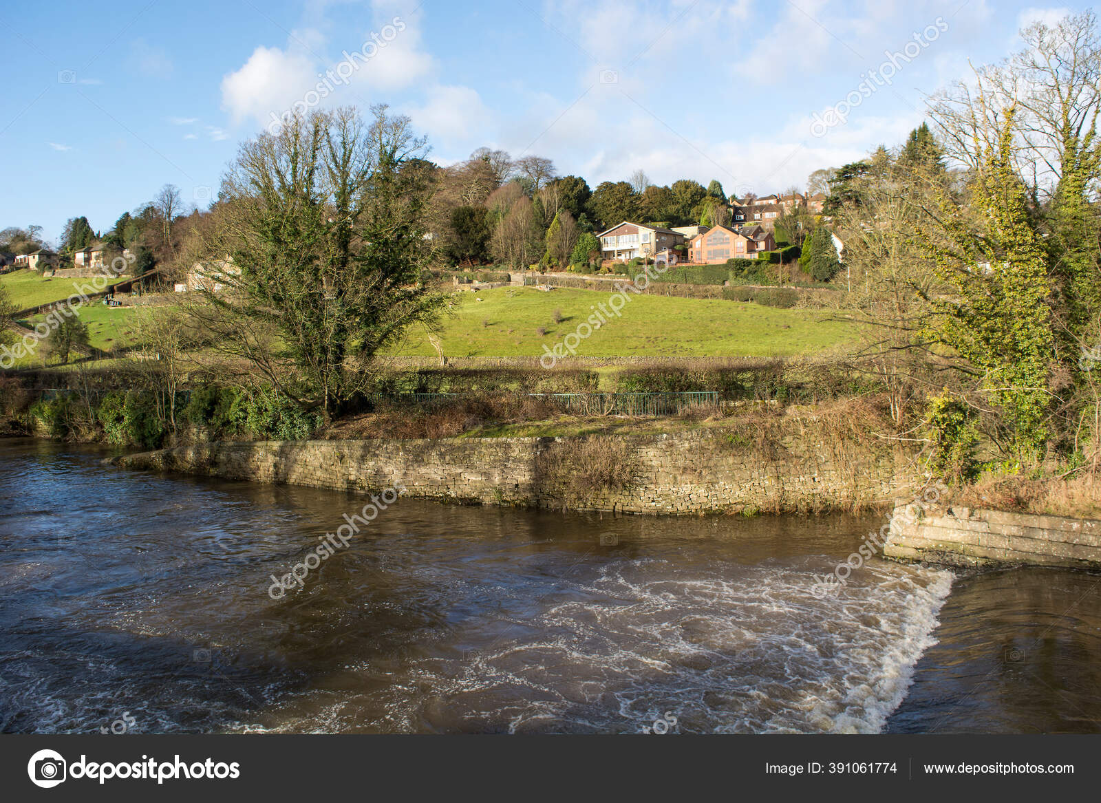 Riverside Real Estate Background — Stock Photo © SimonXT2 #391061774