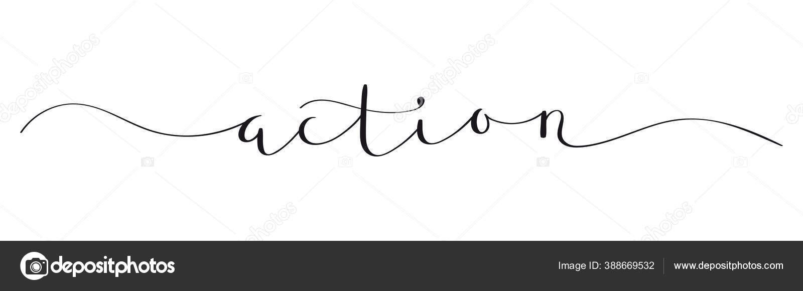 Calligraphic Action Lettering Isolated White Background Stock Vector ...