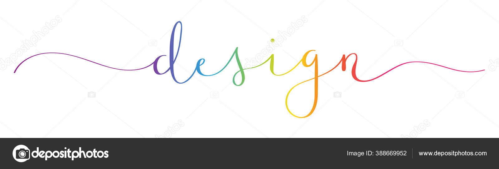 Calligraphic Design Lettering Isolated White Background Stock Vector by ...