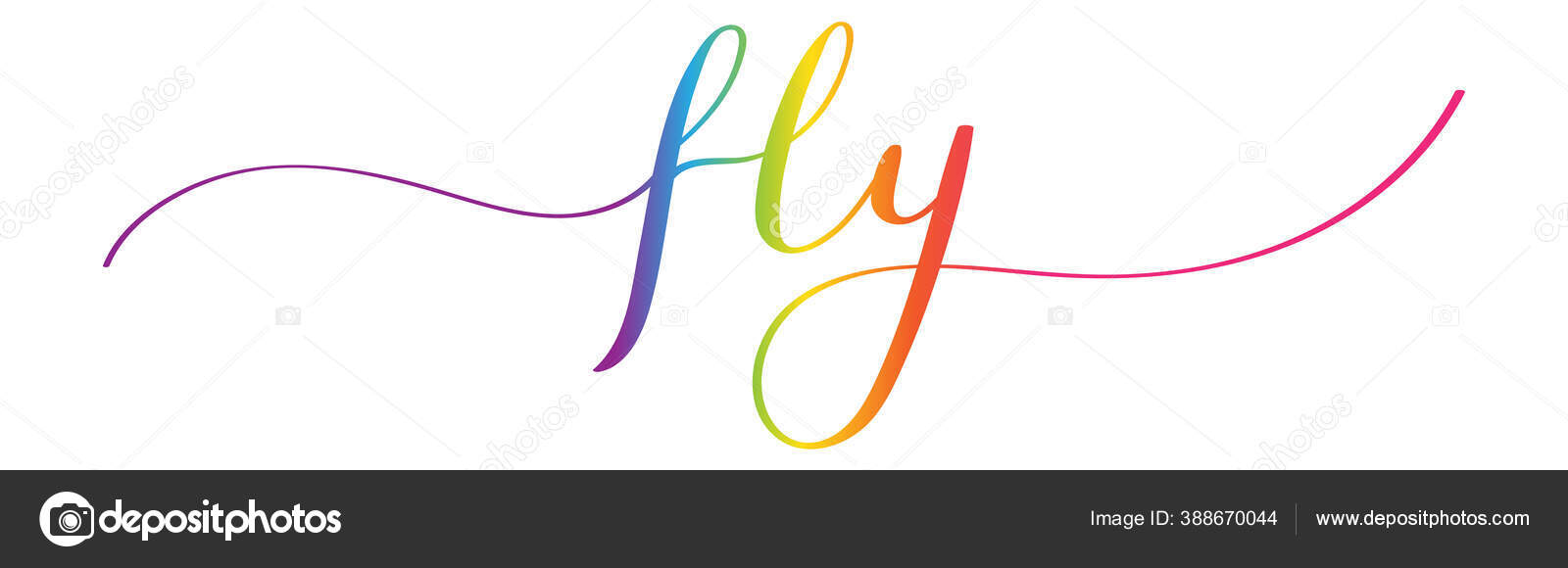 Calligraphic Fly Lettering Isolated White Background Stock Vector Image ...