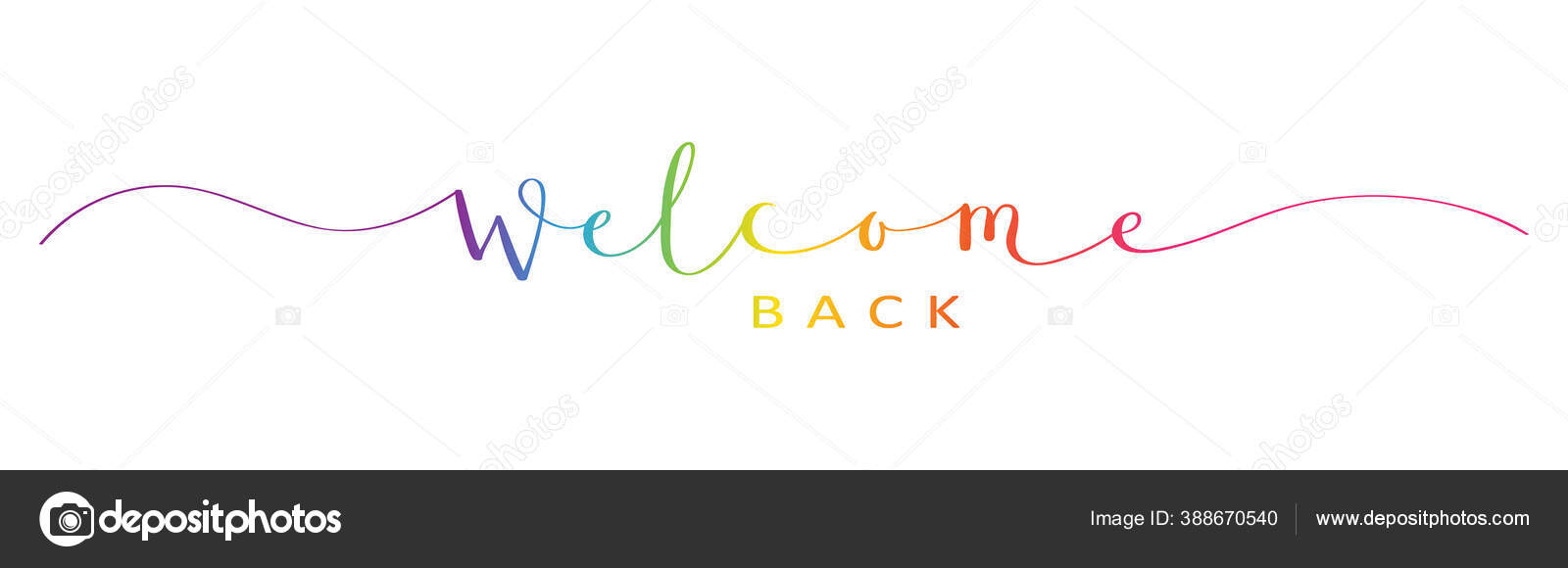 Caligrafía Bienvenida Espalda Letras Aisladas Sobre Fondo Blanco Vector ...