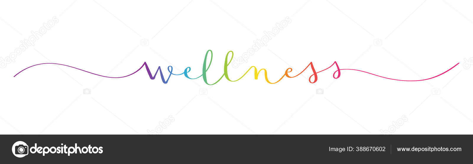 Calligraphic Wellness Lettering Isolated White Background Stock Vector ...
