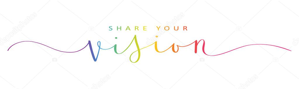 caligrafía comparte tus letras de visión aisladas sobre fondo blanco 2023
