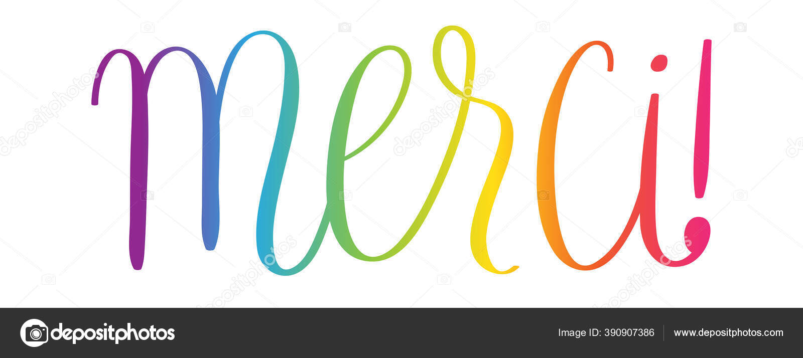 Merci Arcoíris Cepillo Caligrafía Bandera Vector de Stock de ©HowLettery 390907386