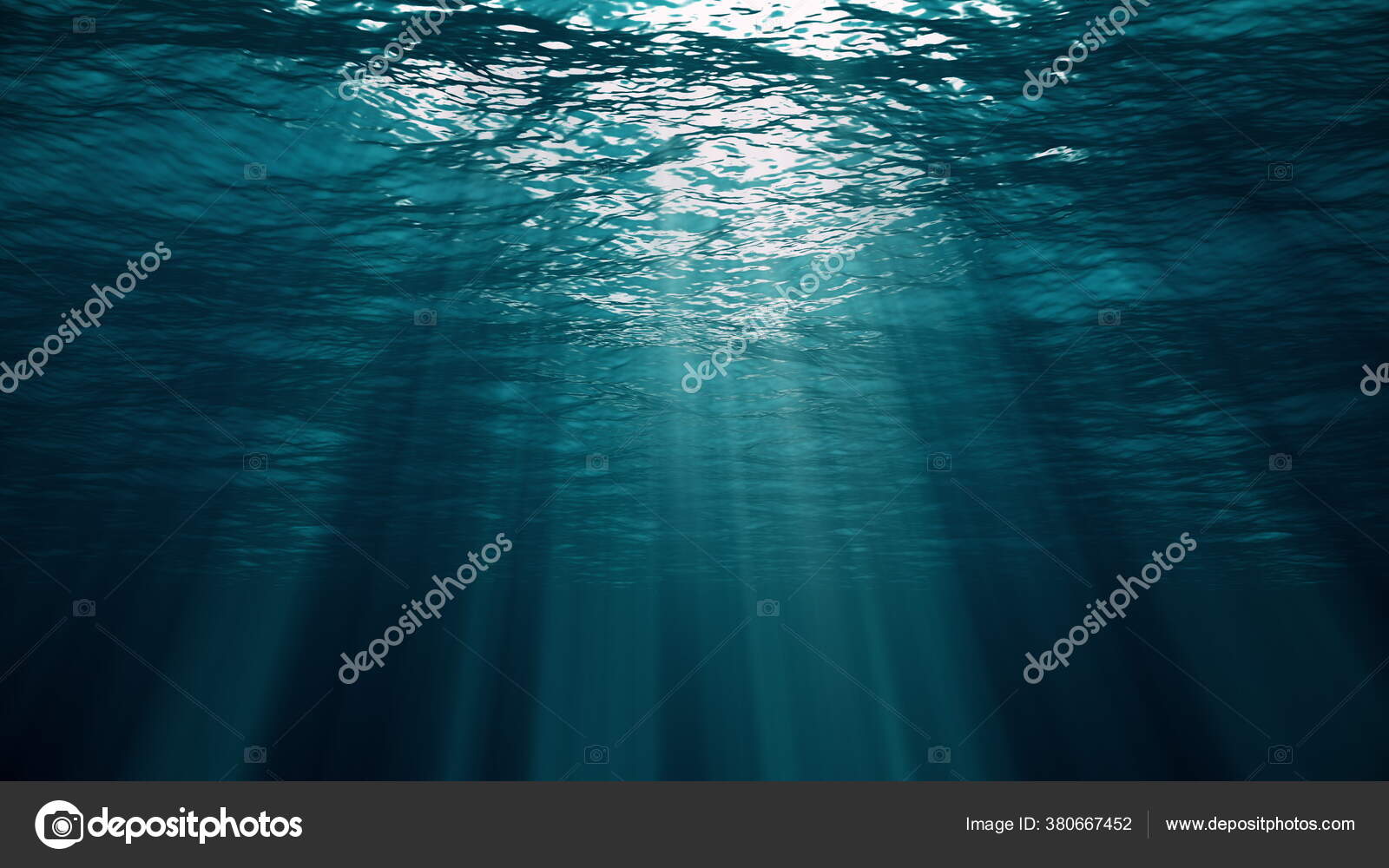 Underwater View Ocean Waves Flowing Clear Blue Water Beautiful Aquatic ...