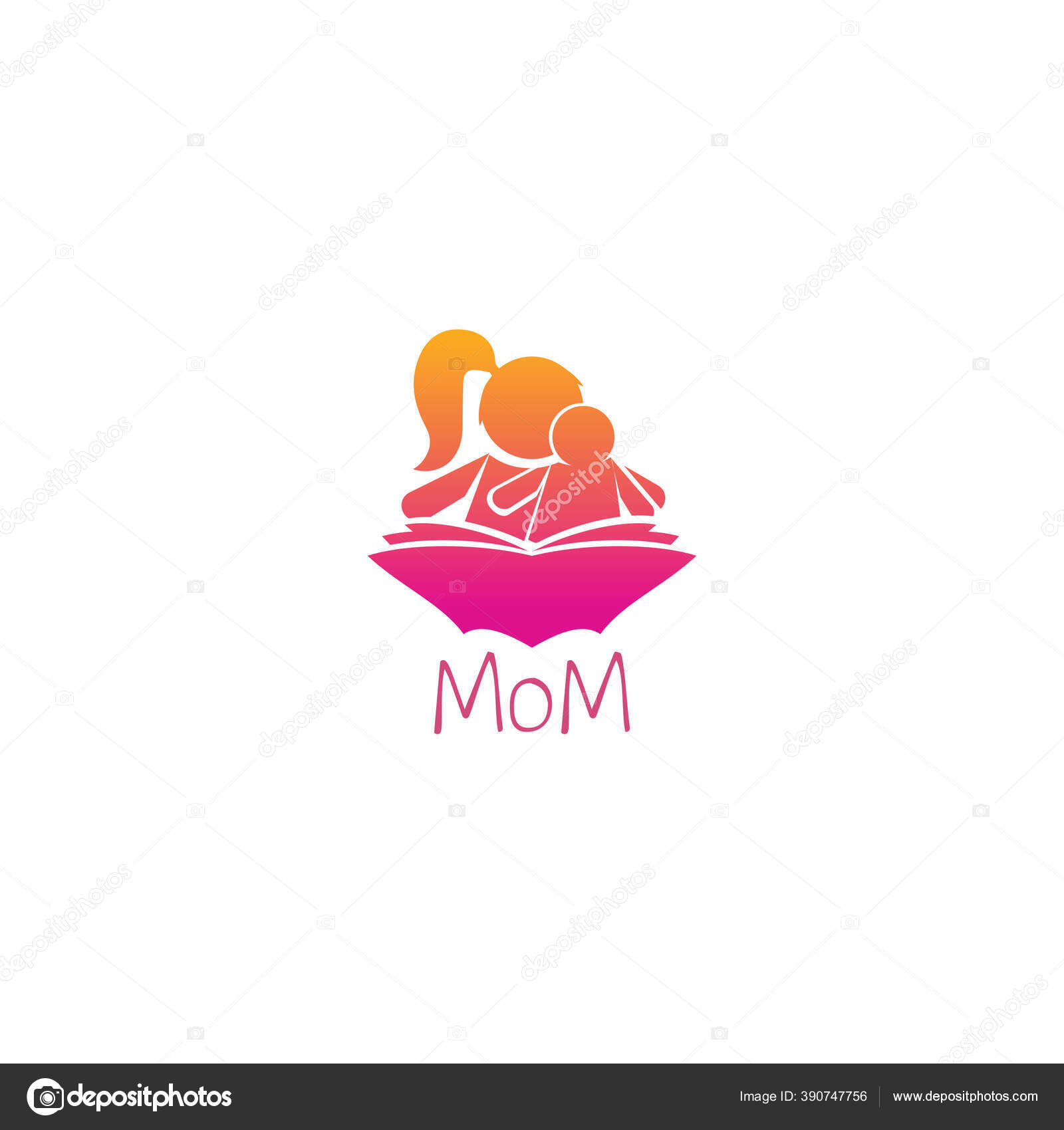 Mom Symbol Mother Child Logo Happy Family Logo Stock Vector by ...
