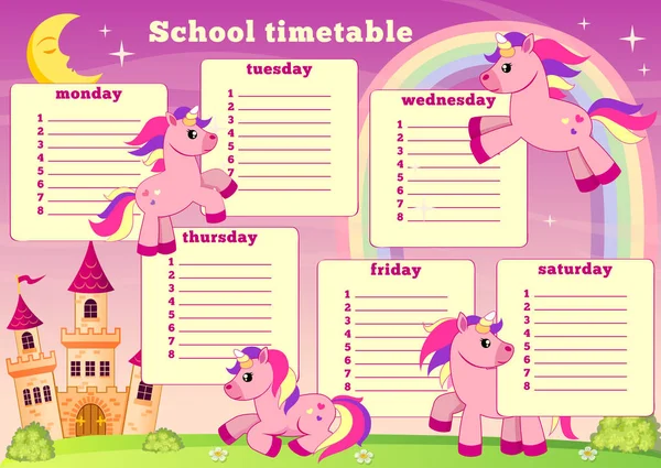 School timetable with dinosaurs — Stock Vector © Alka5051 #159084746