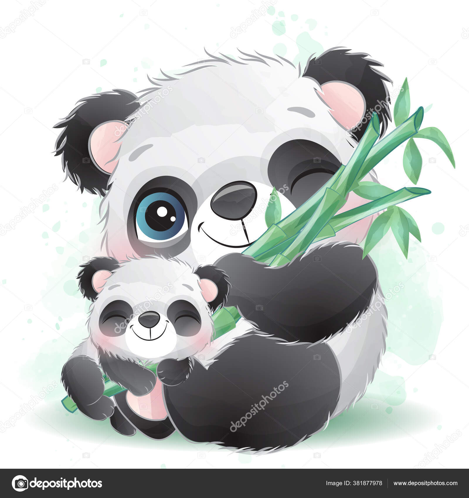 Cute Watercolor Panda