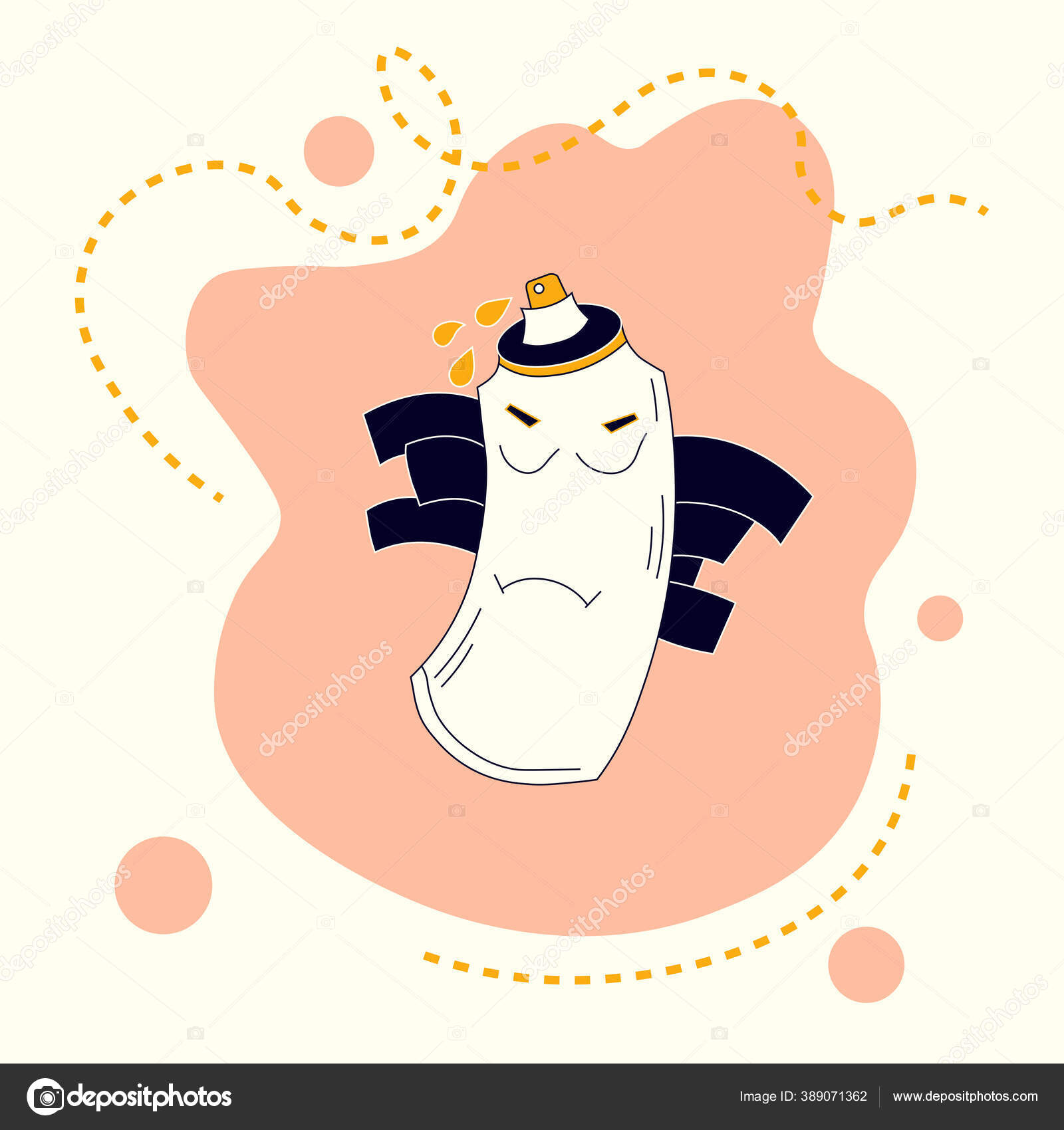 Spray Paint Can Sad Melancholy Caracter Icon Concept Emotions Trendy ...