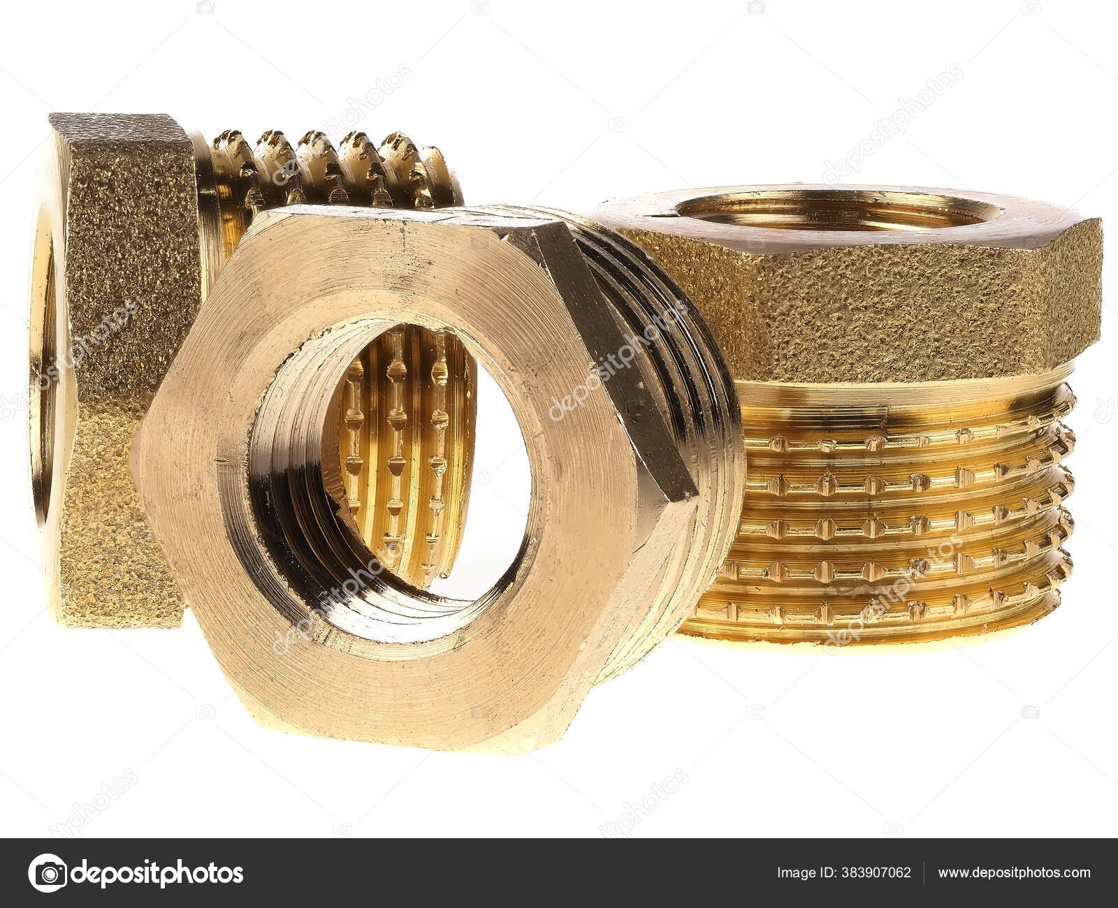 Thread Thread Adapter Close Plumbing Fixtures White Background Stock ...