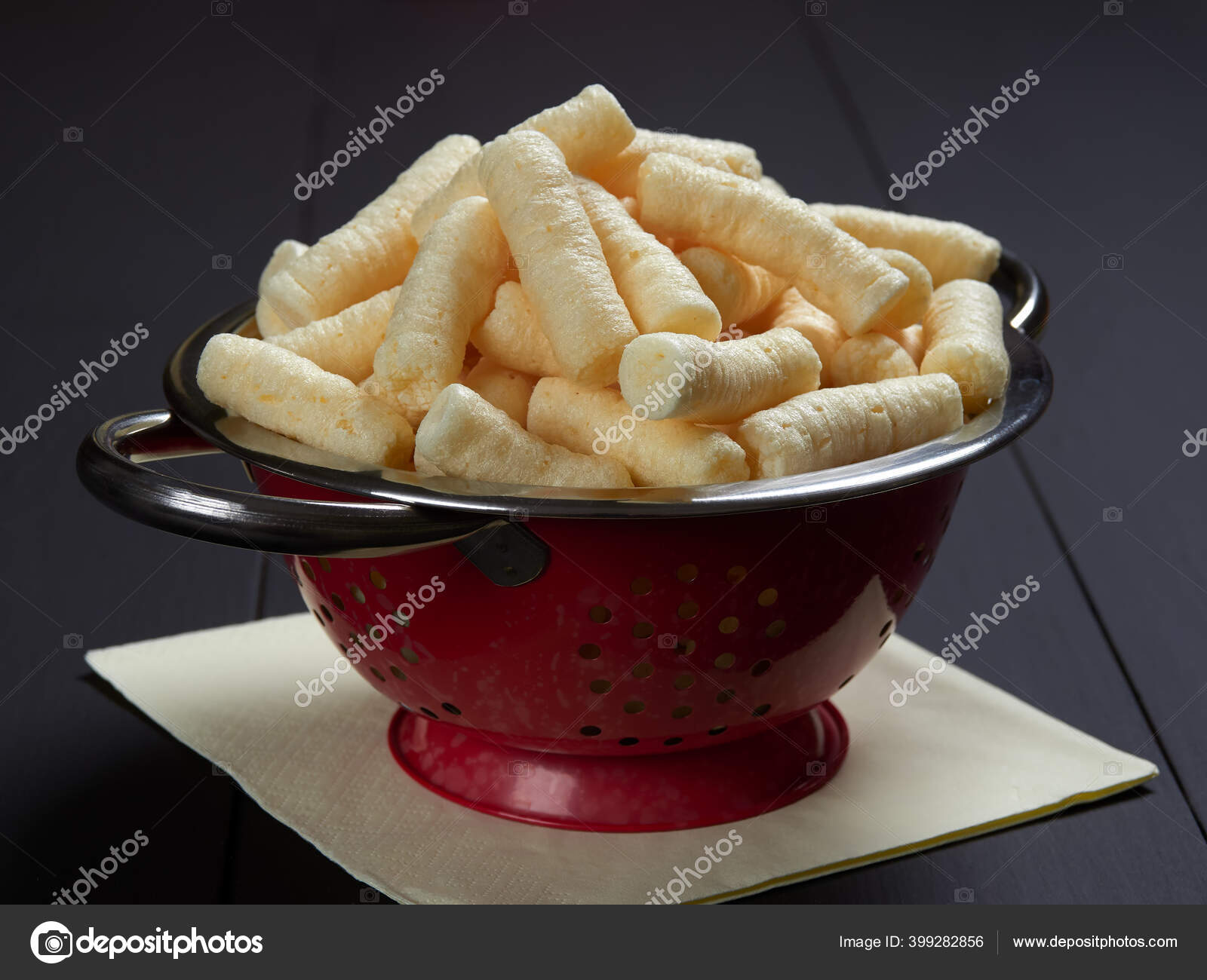 Crunchy Salty Corn Puffs Snacks Also Known Romanian Pufuleti Red ...