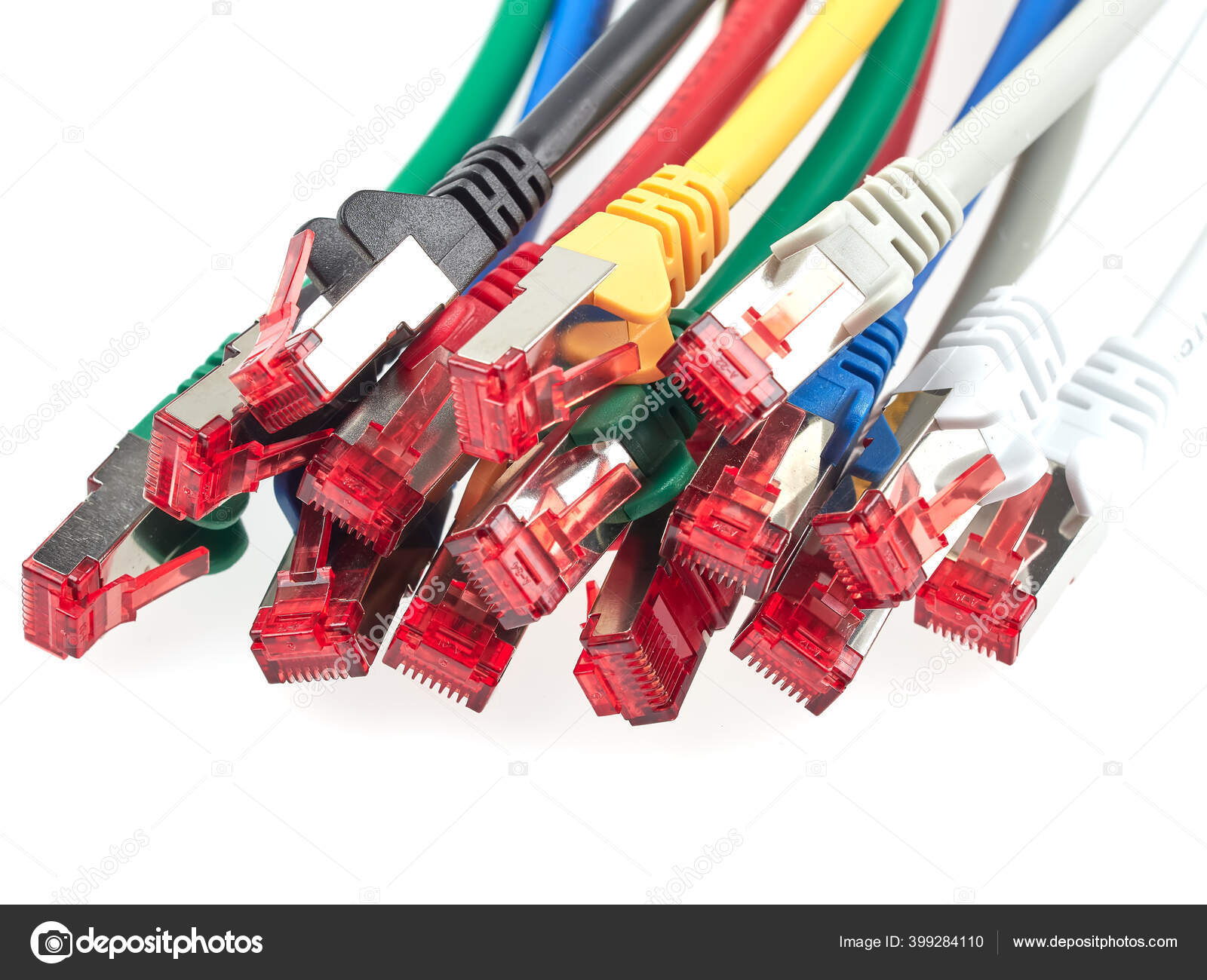 Ethernet Patch Cables Rj45 Connectors Used Route Signals Various ...
