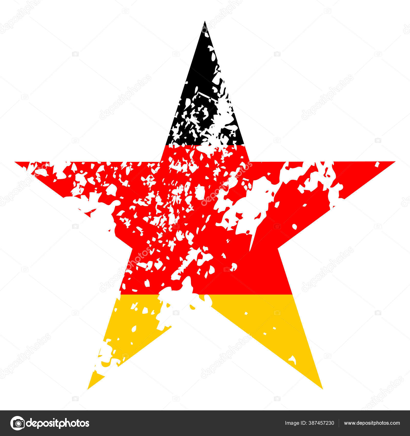 Estampado Bandera Alemana Como Símbolo Forma Estrella Aislado Sobre ...