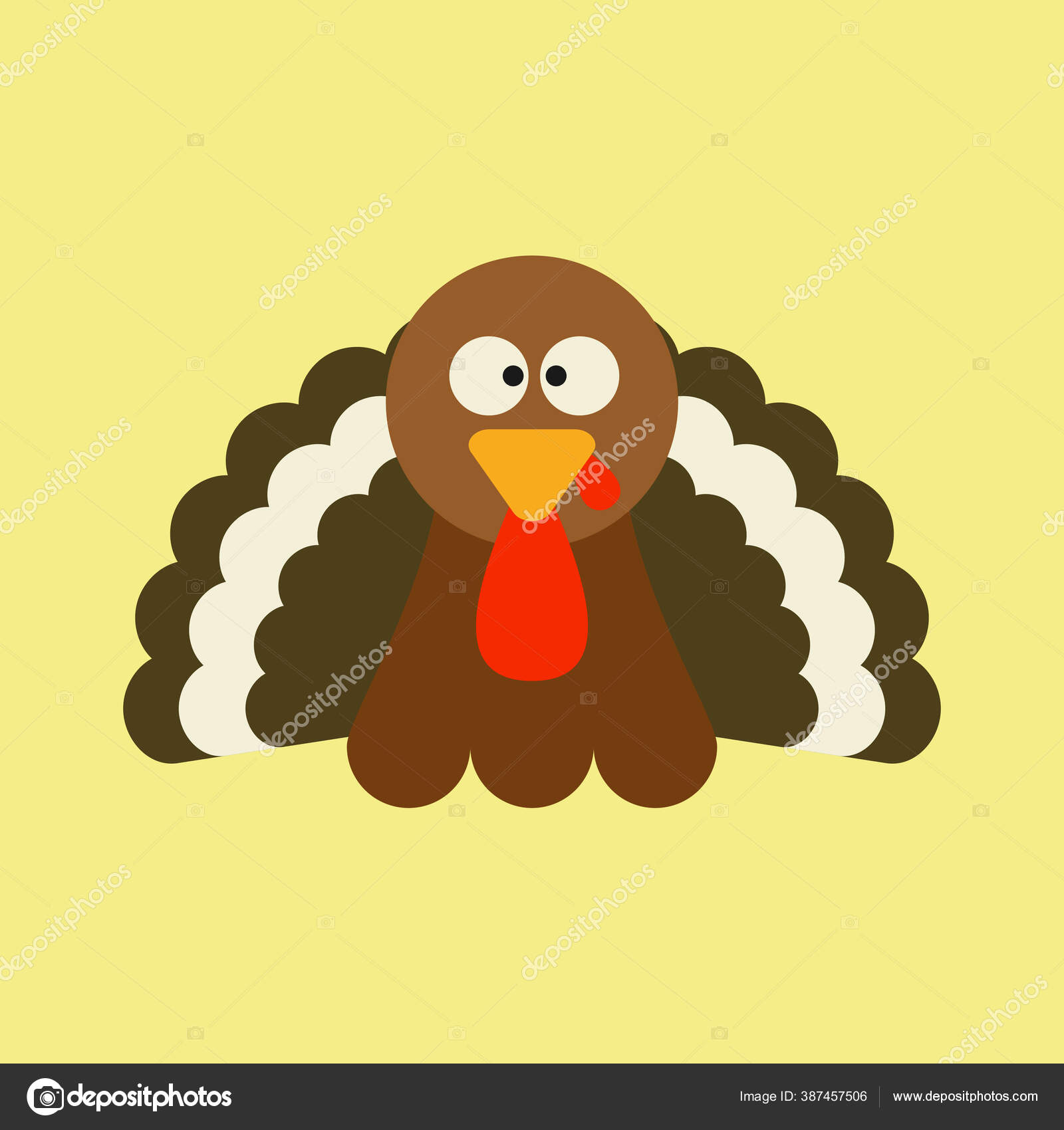 Turkey Chicken Cartoon Style Funny Character Thanksgiving Happy ...