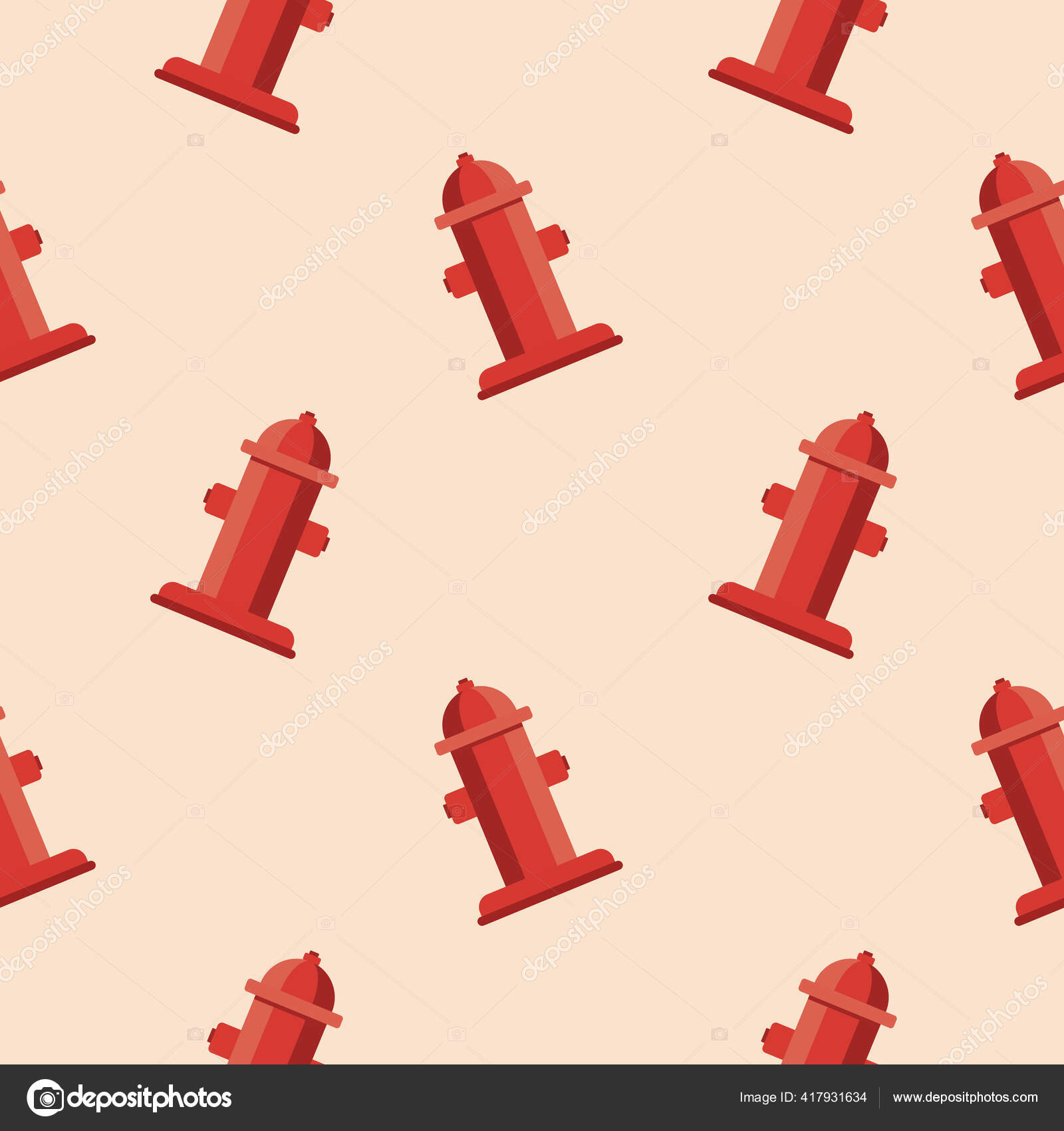 Water Hydrant Seamless Pattern Vector Illustration Stock Vector by ...