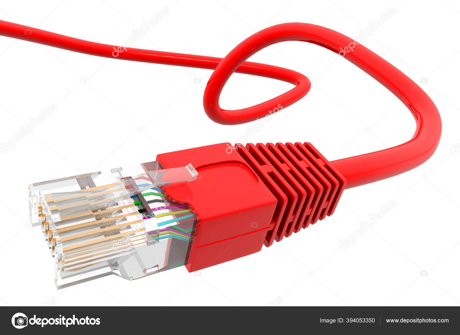 Red Cable Render — Foto de stock #394053350 © crytallight