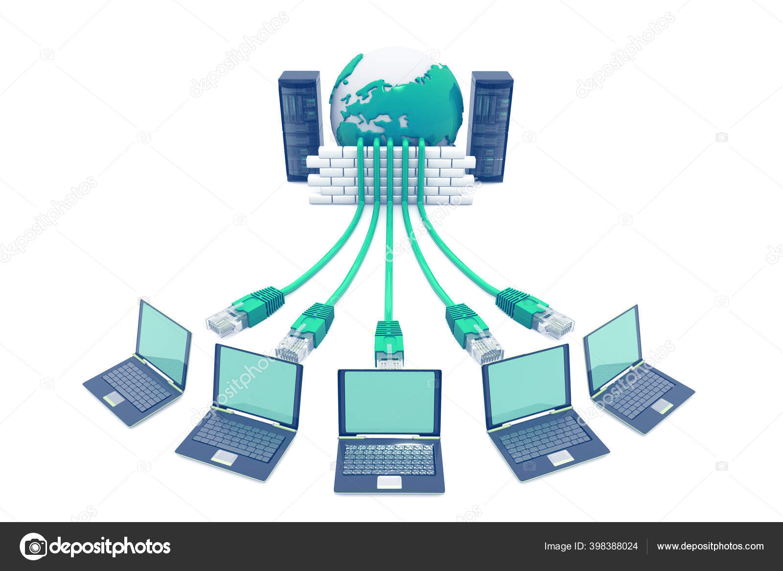 Computer Network White Background Stock Illustration by ©crytallight ...