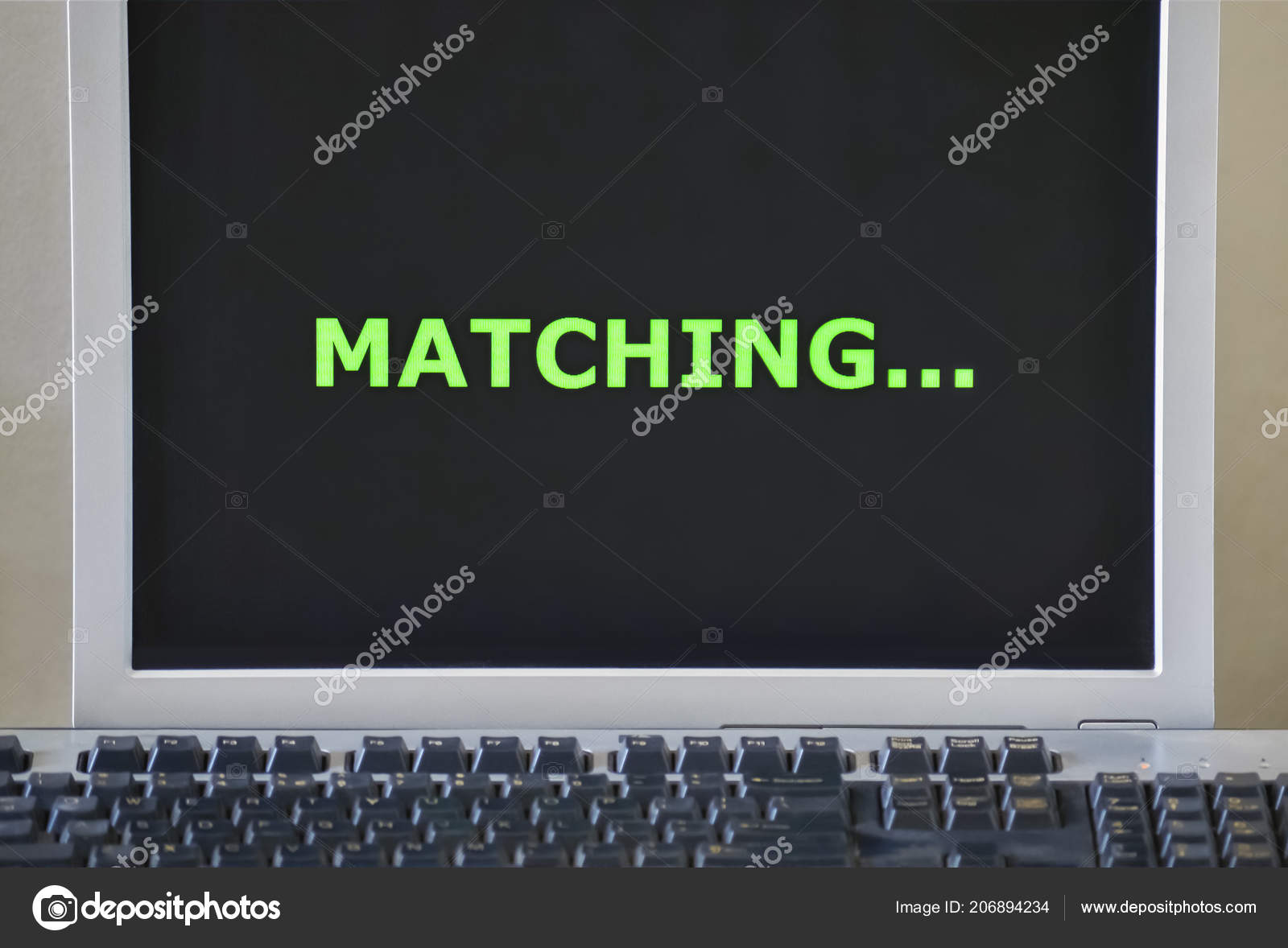 Word Matching Screen While Comparison Program Running Stock Photo by ...