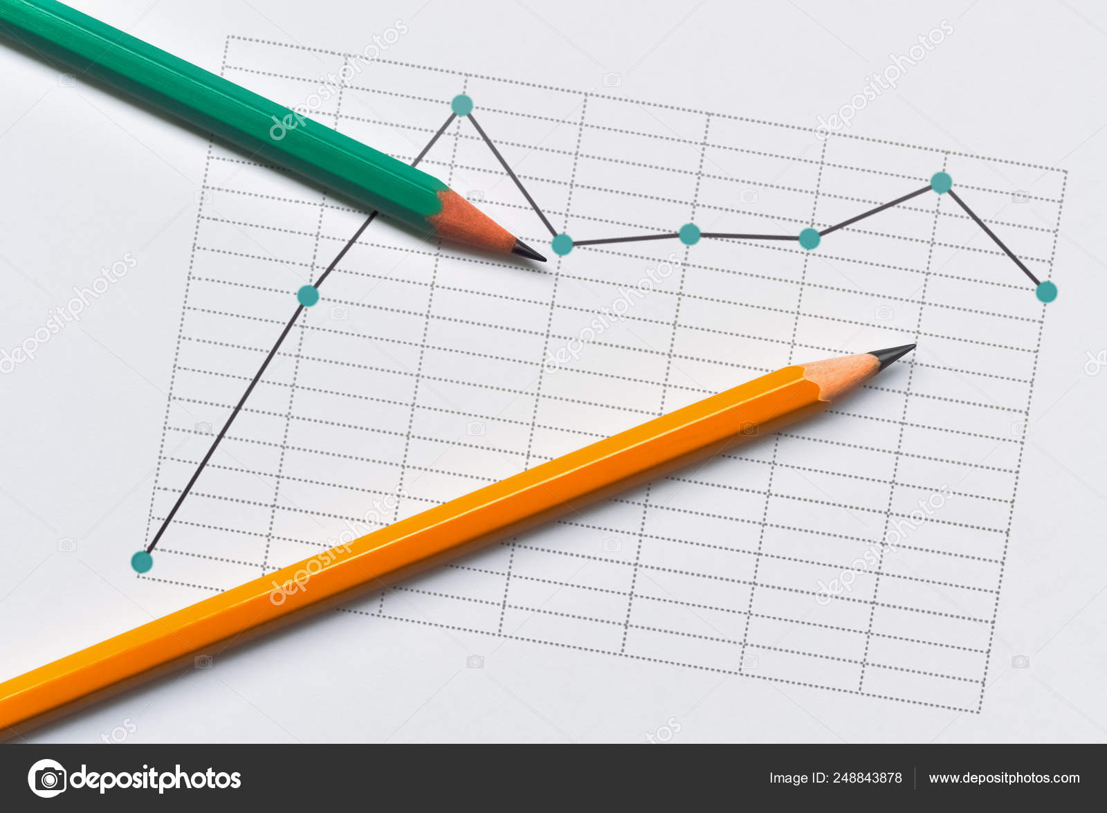 Broken line chart Stock Photo by ©benjaminec 248843878