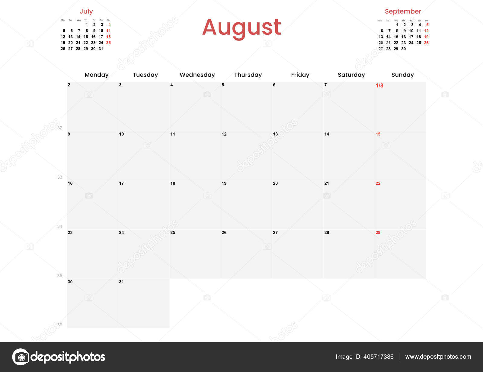 2021 Calendar Prepared Months Spanish Din Month August — Stock Photo ...