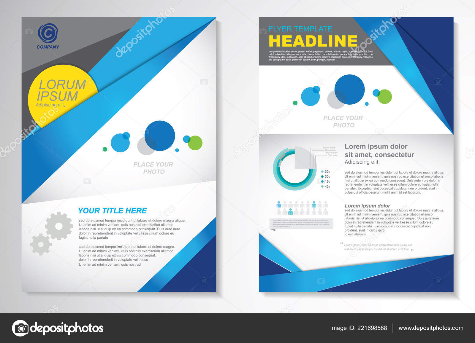 Vector Brochure Flyer Design Layout Template Size Front Page Back Stock ...