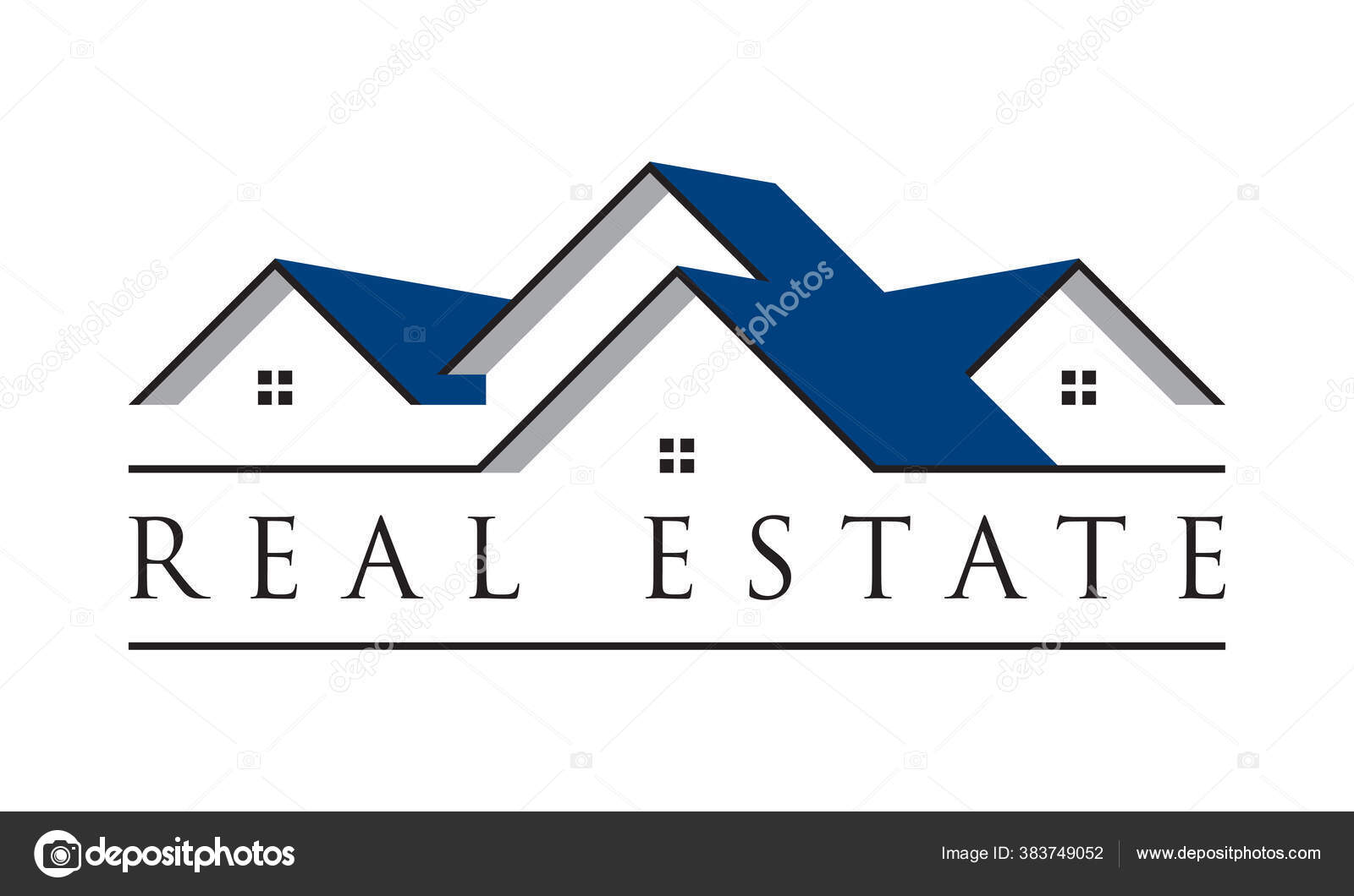 Blue Real Estate Logo Design Template Stock Vector Image by ©regara ...