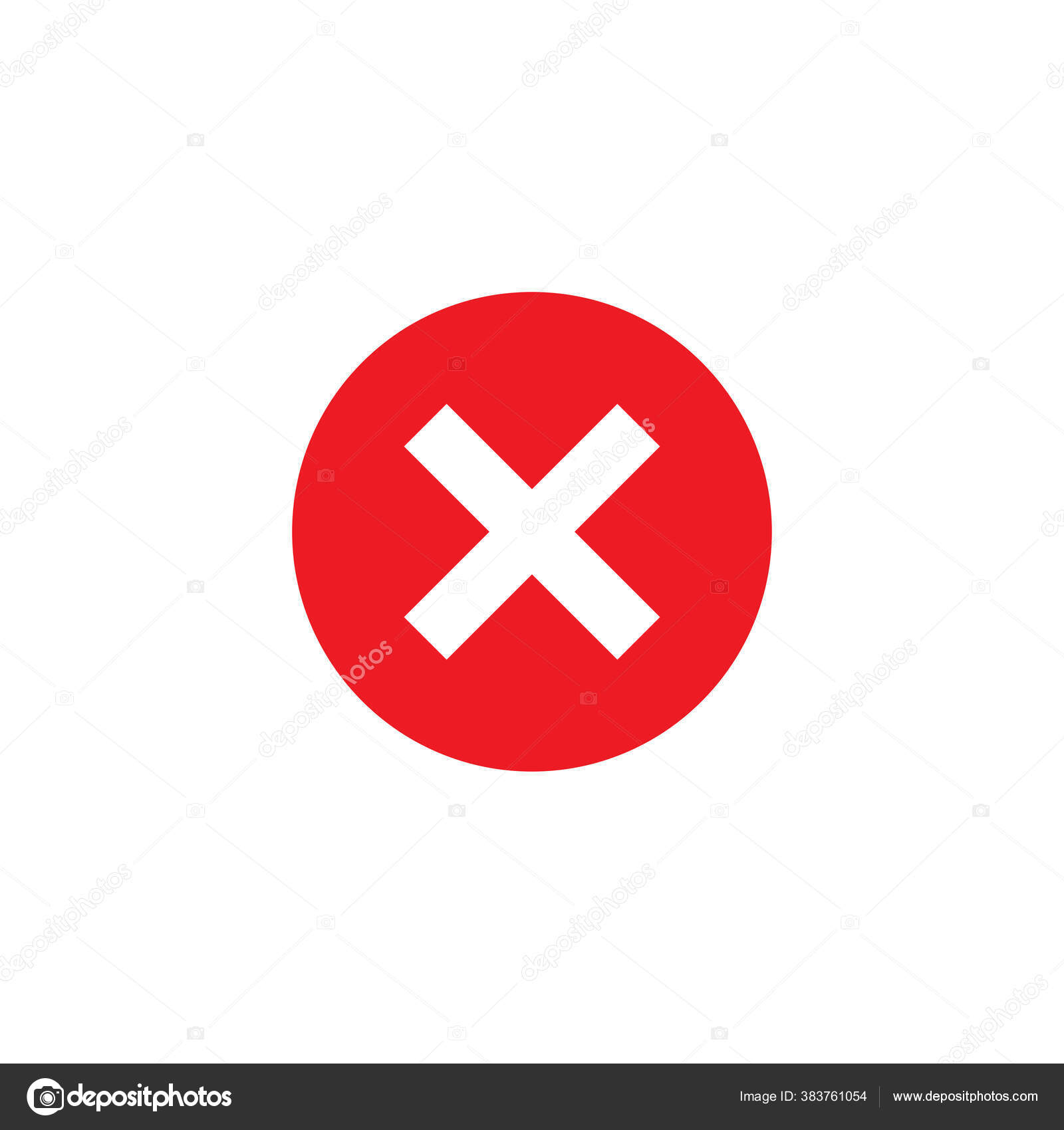 Crossmark Red Circle Icon Button Vector Isolated White Background Stock ...
