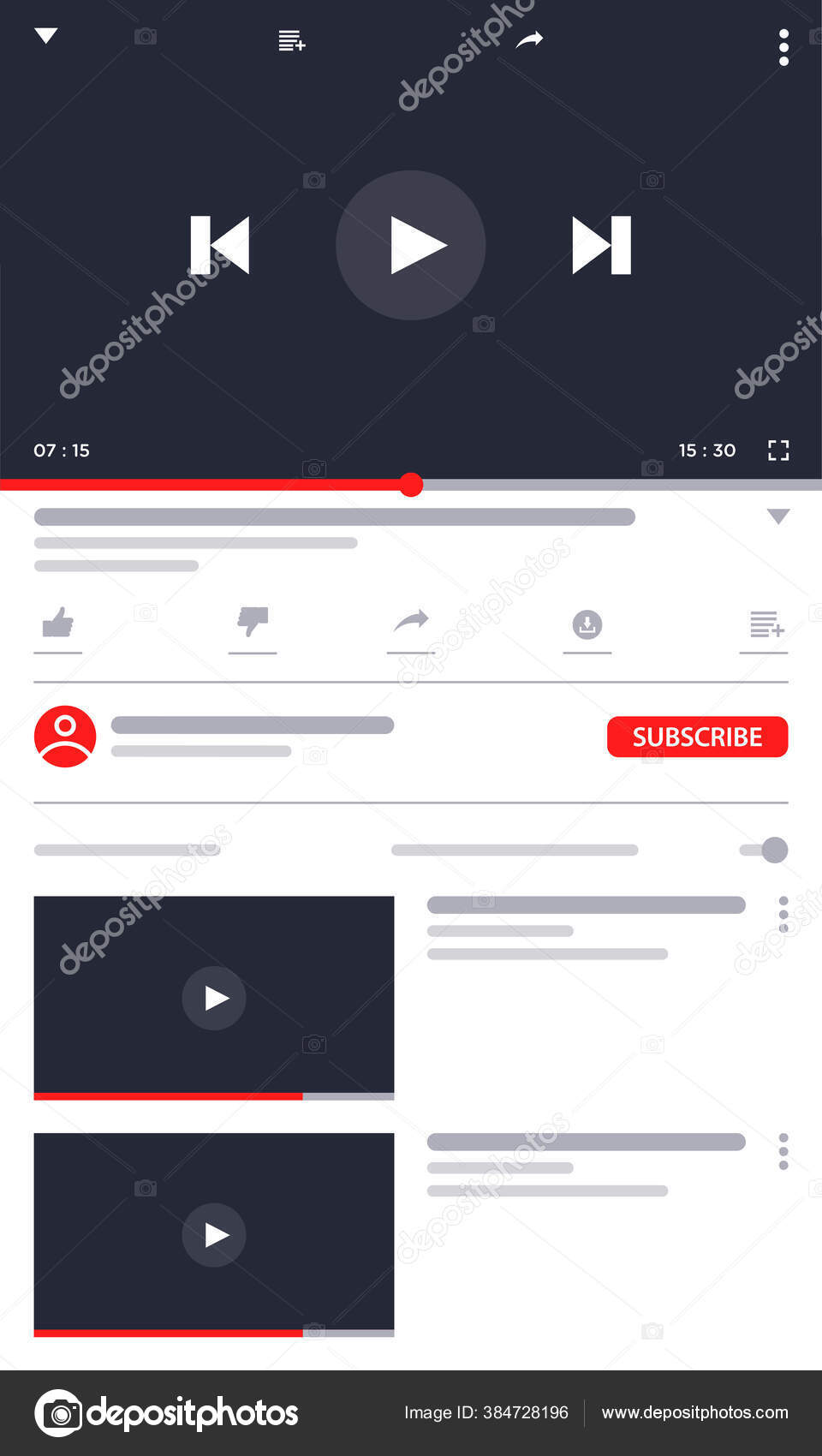 Video Template Layout Phone Mockup Vector Illustration Stock Vector ...