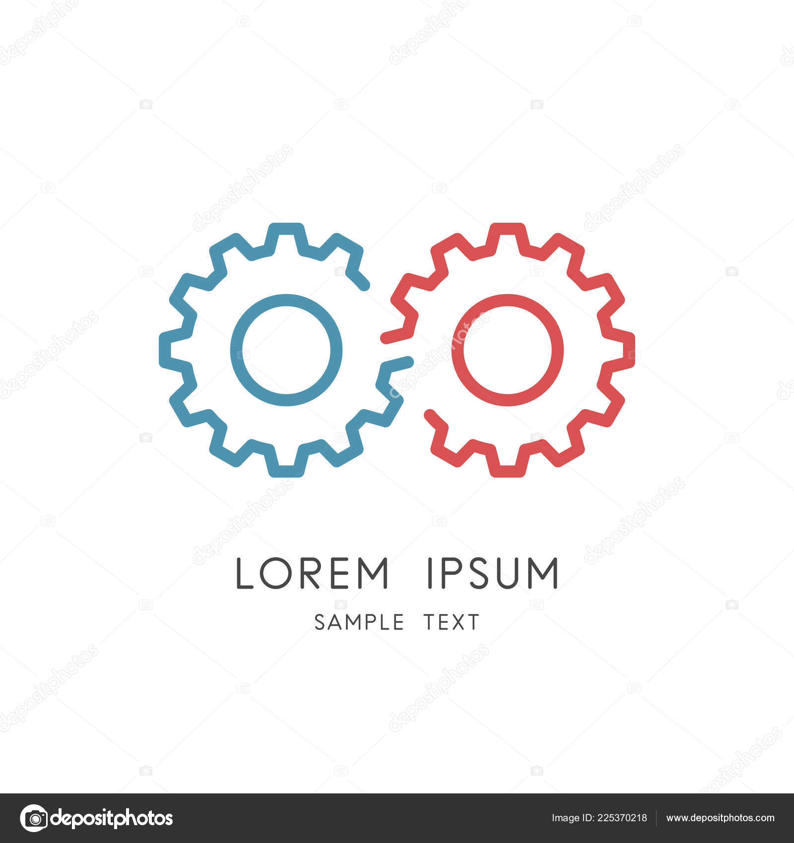 Gear Transmission Logo Two Pinions Toothing Infinity Symbol Eternal ...