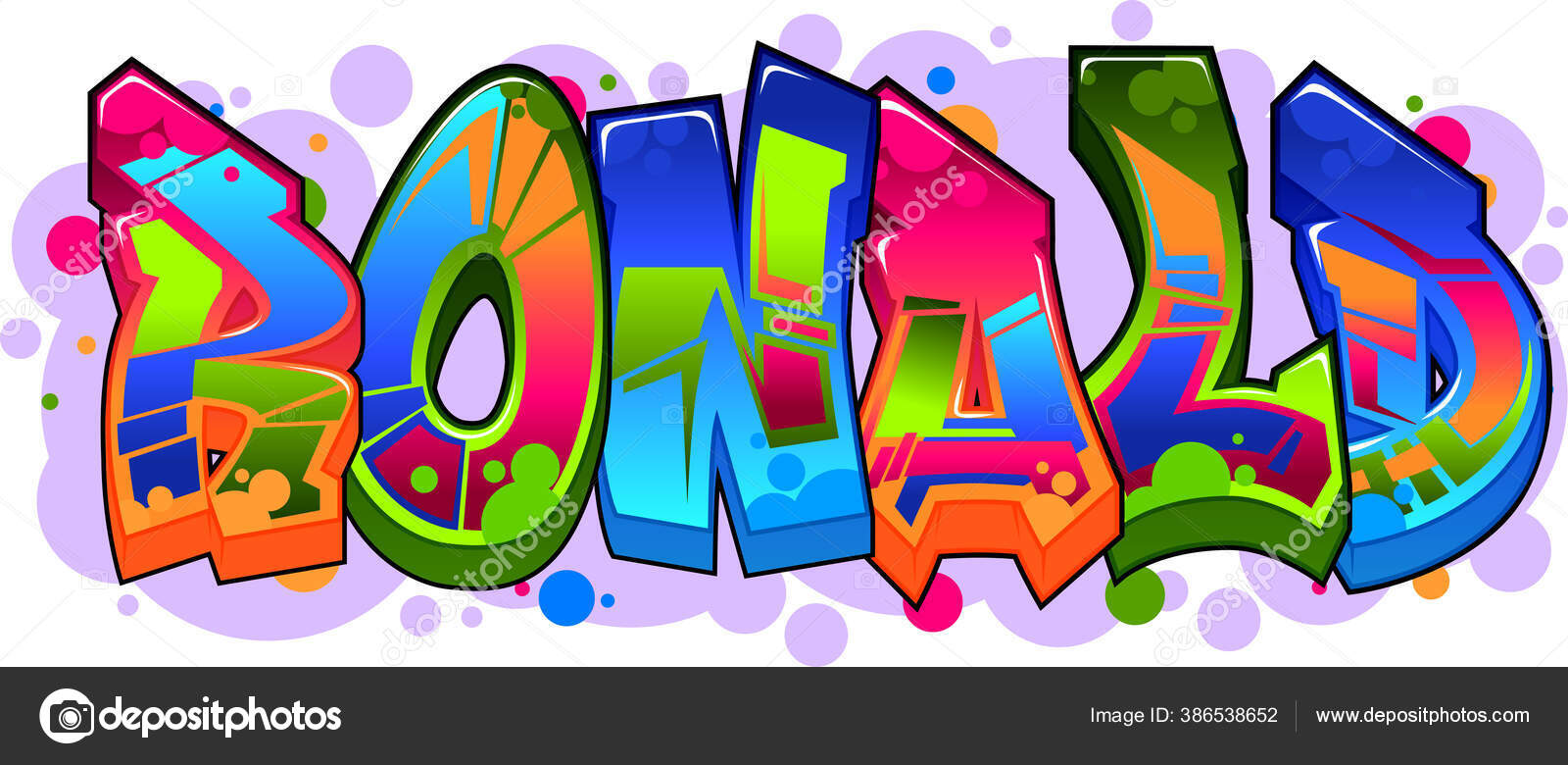 Ronald Graffiti Nombre Diseño Texto Stock Vector by ©MindGem 386538652