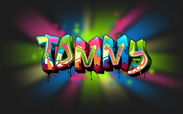 ¡Tommy! Una genial ilustración de Graffiti Name inspirada en el ...