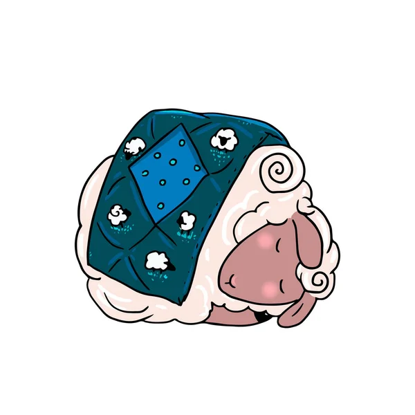 Lucky sheep vector illustration isolated on white. — Stock Vector ...