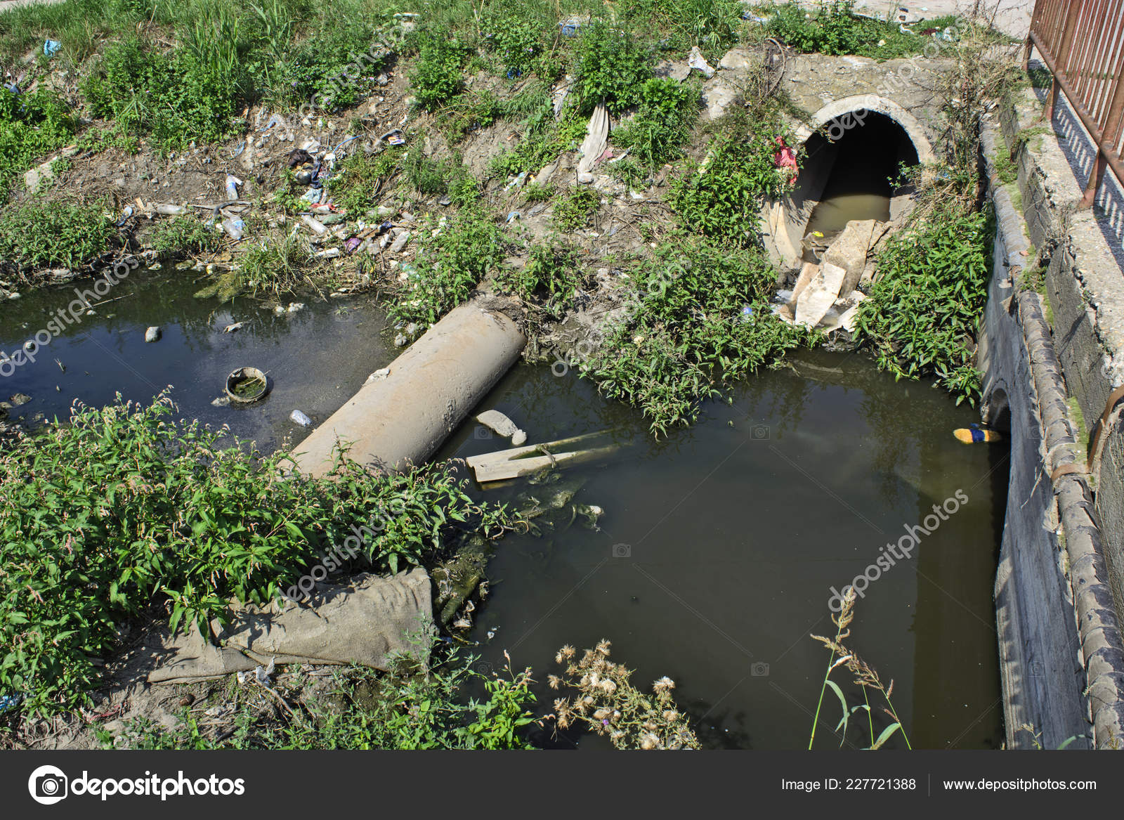 Very Polluted River Runs Village Stock Photo by ©banedeki 227721388