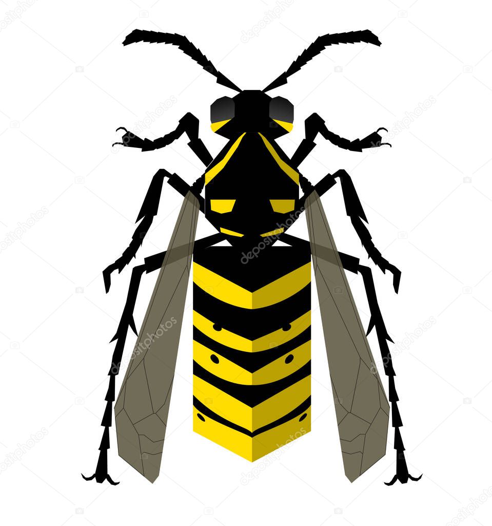 Ilustración aislada del vector de avispa. Ilustración vectorial 2025