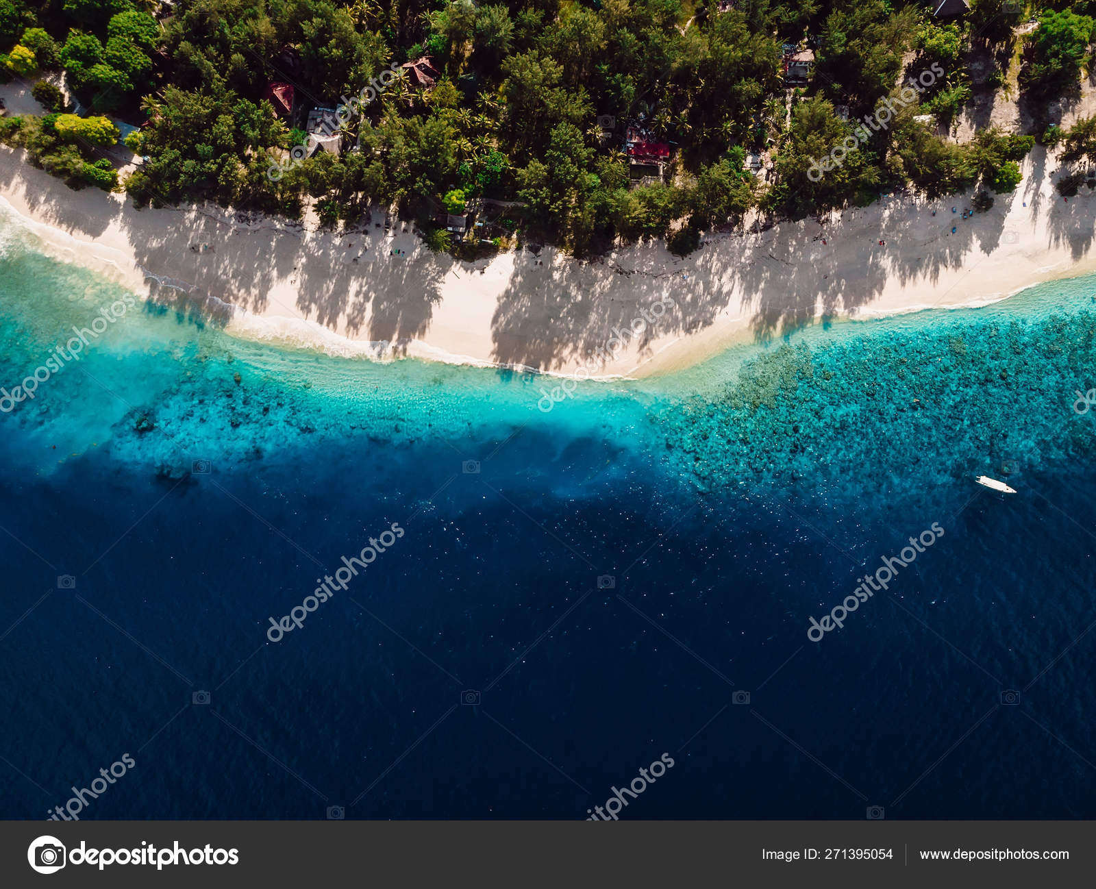 Tropical Island Sandy Beach Turquoise Ocean Aerial View — Stock Photo ...