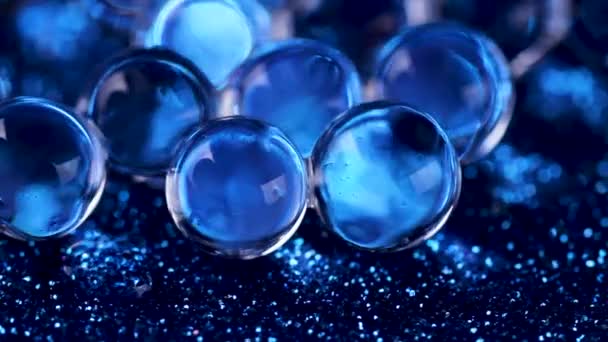 Crystal Gel Water Balls Blue Glitter Texture Rotation Close Macro ...
