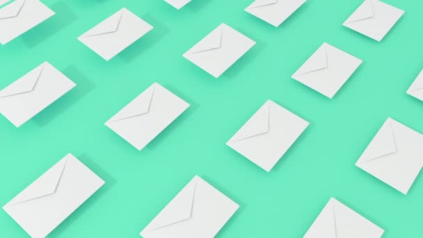 Render Animation Postal Letter Flying Different Color Surface Seamless ...