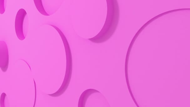 Circle 3d shapes geometric animation on violet background. 4k loop ...