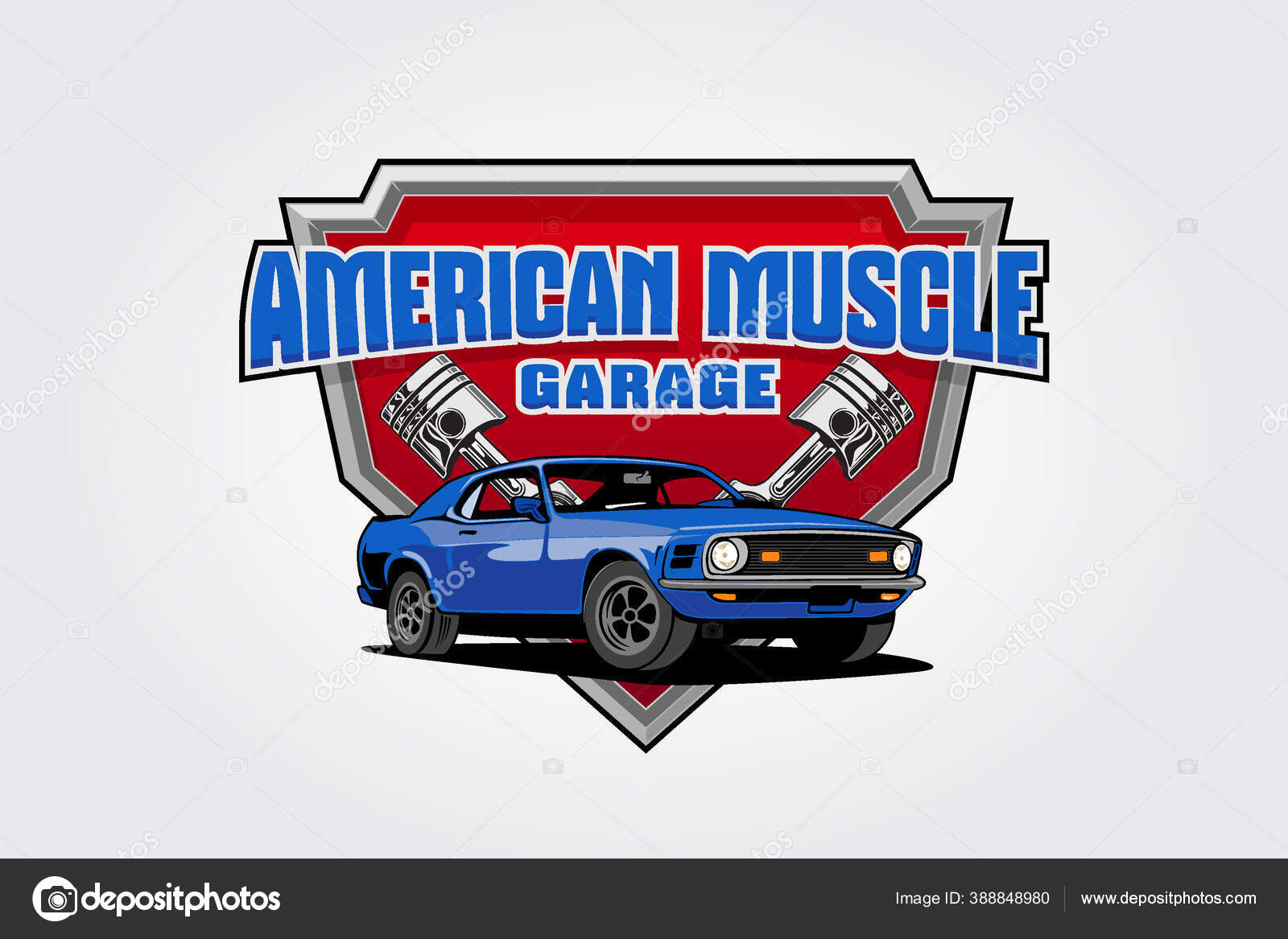 American Muscle Garage Vector Logo Template Your Fitness Company Club ...
