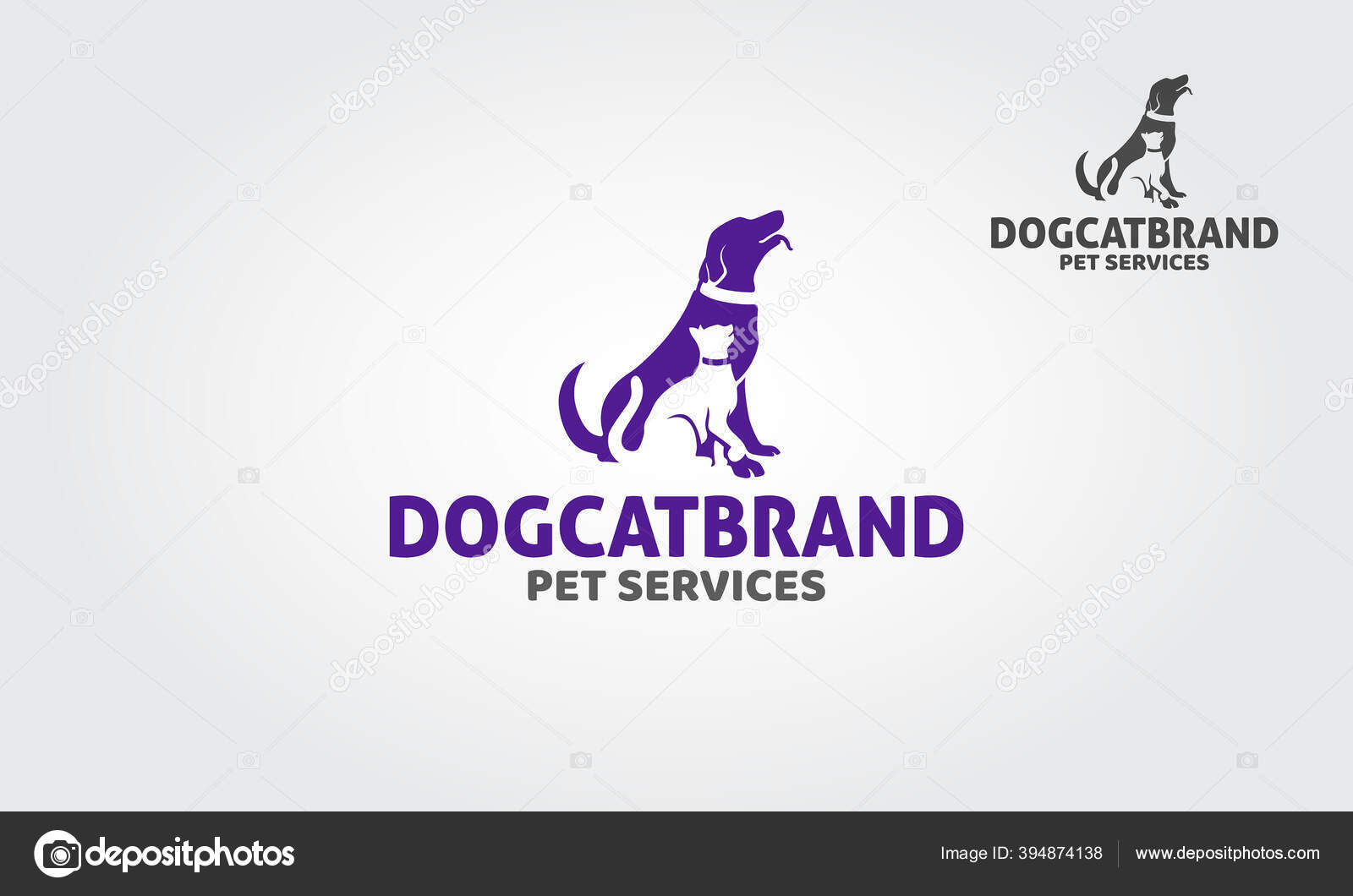 Dog Cat Brand Vector Logo Template Can Used Pet Services Stock Vector ...