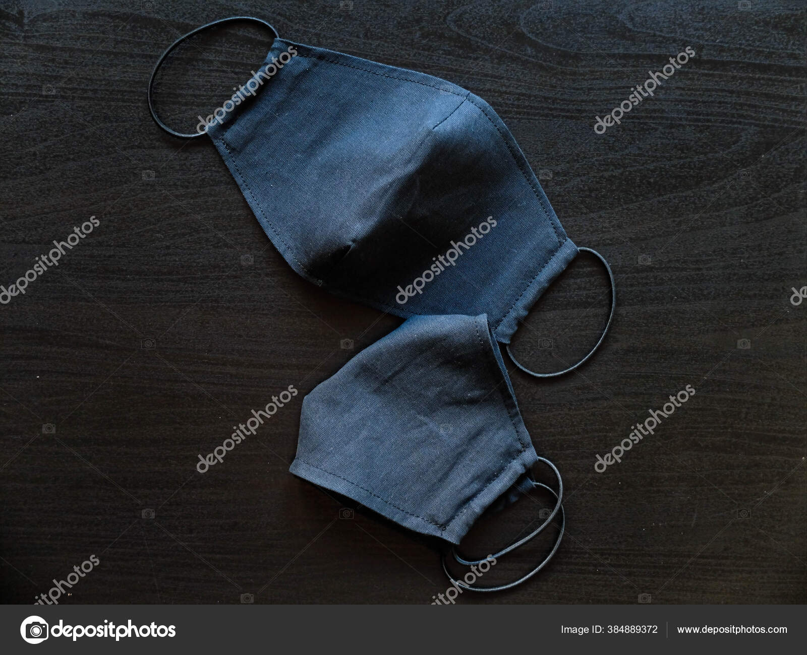 Black Face Mask Protect Virus Pandemic Placed Separately Dark ...