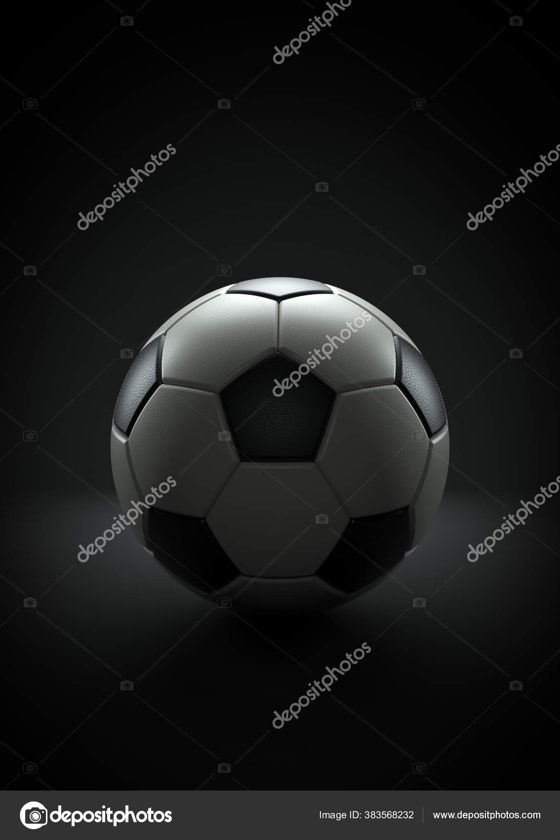 Soccer Ball Black Background Render — Stock Photo © efks #383568232