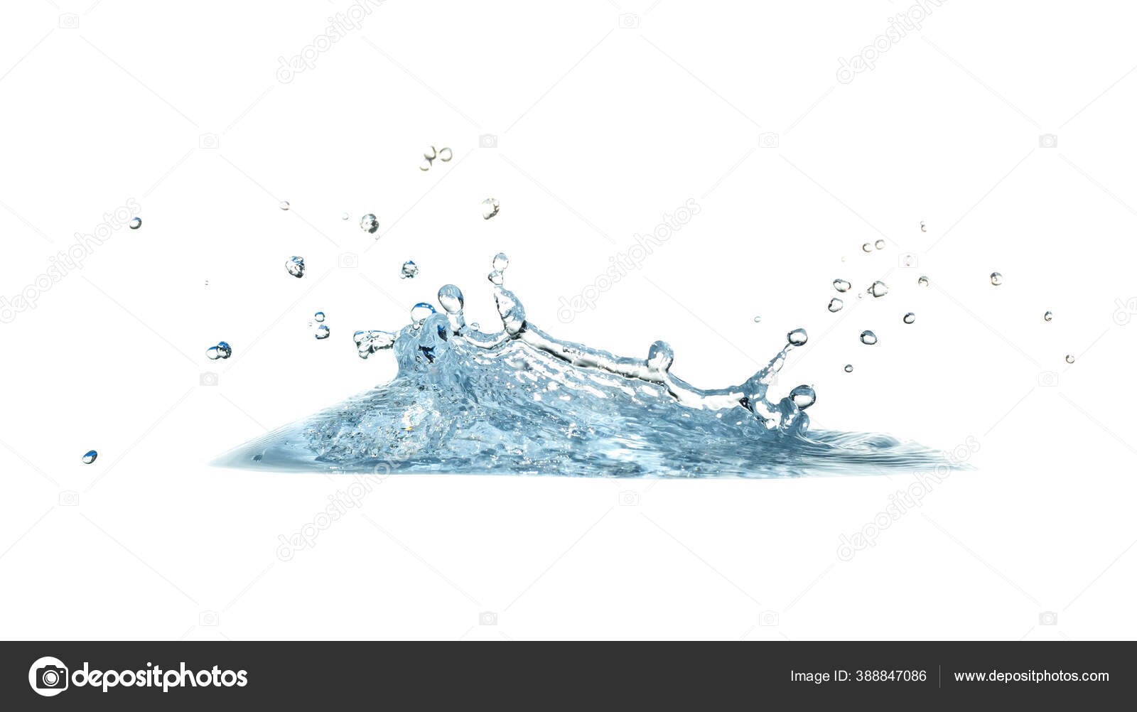 Blue Water Water Drop Splash Isolated White Background — Stock Photo ...