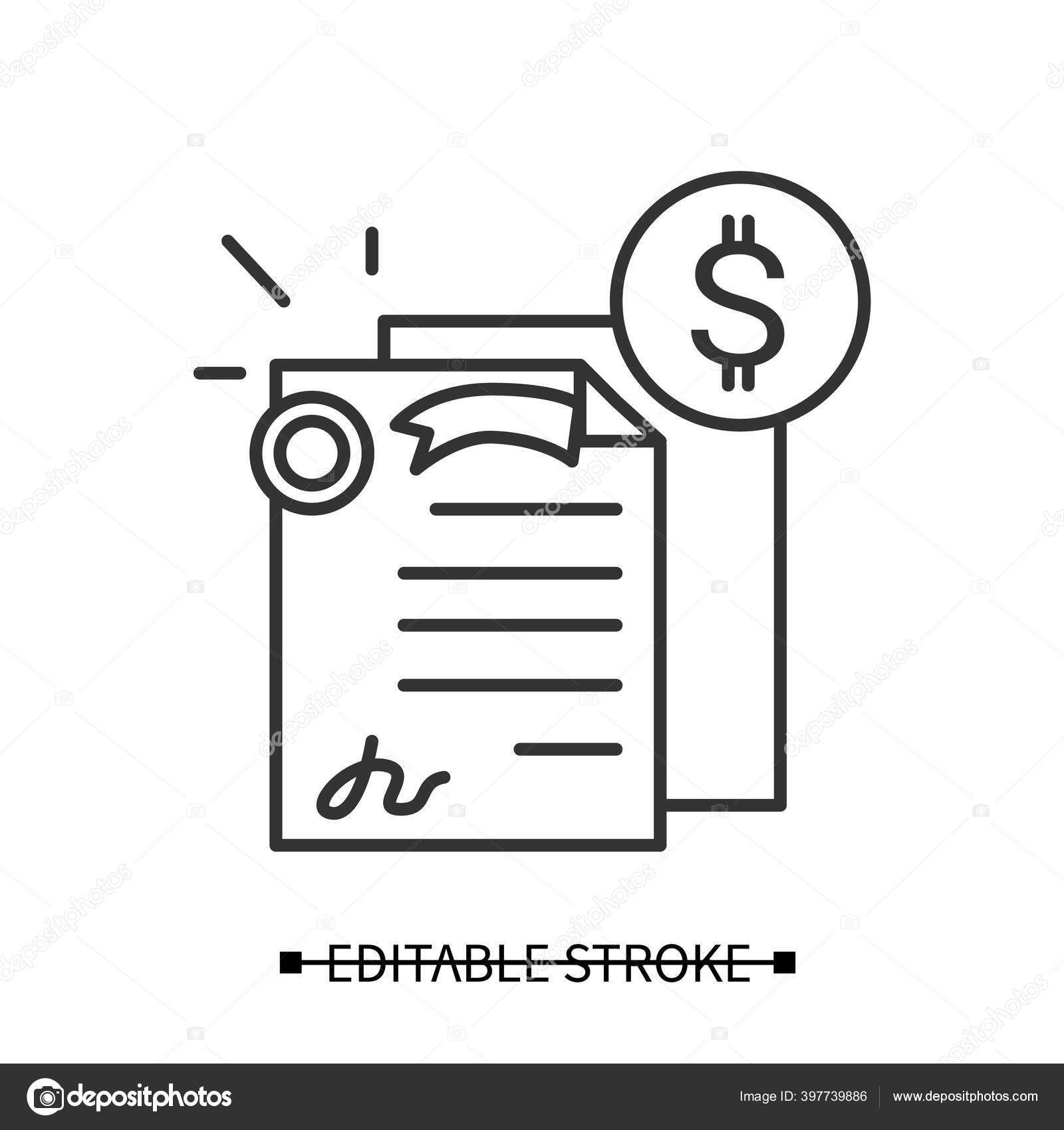Bonds icon. Financial instrument and investment Security papers simple ...