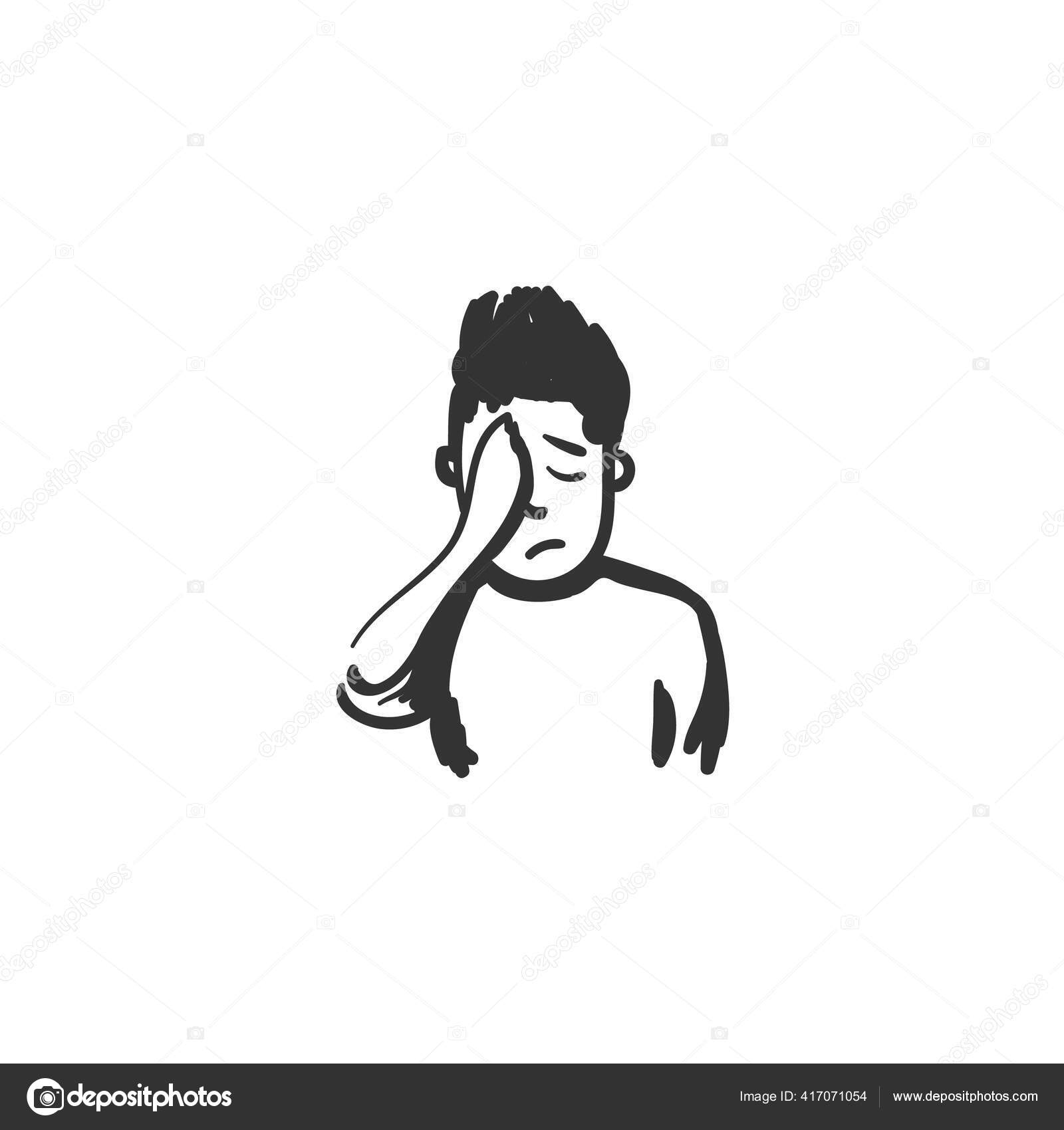 Shame feeling icon. Outline sketch drawing Stock Vector by ©Antstudio ...