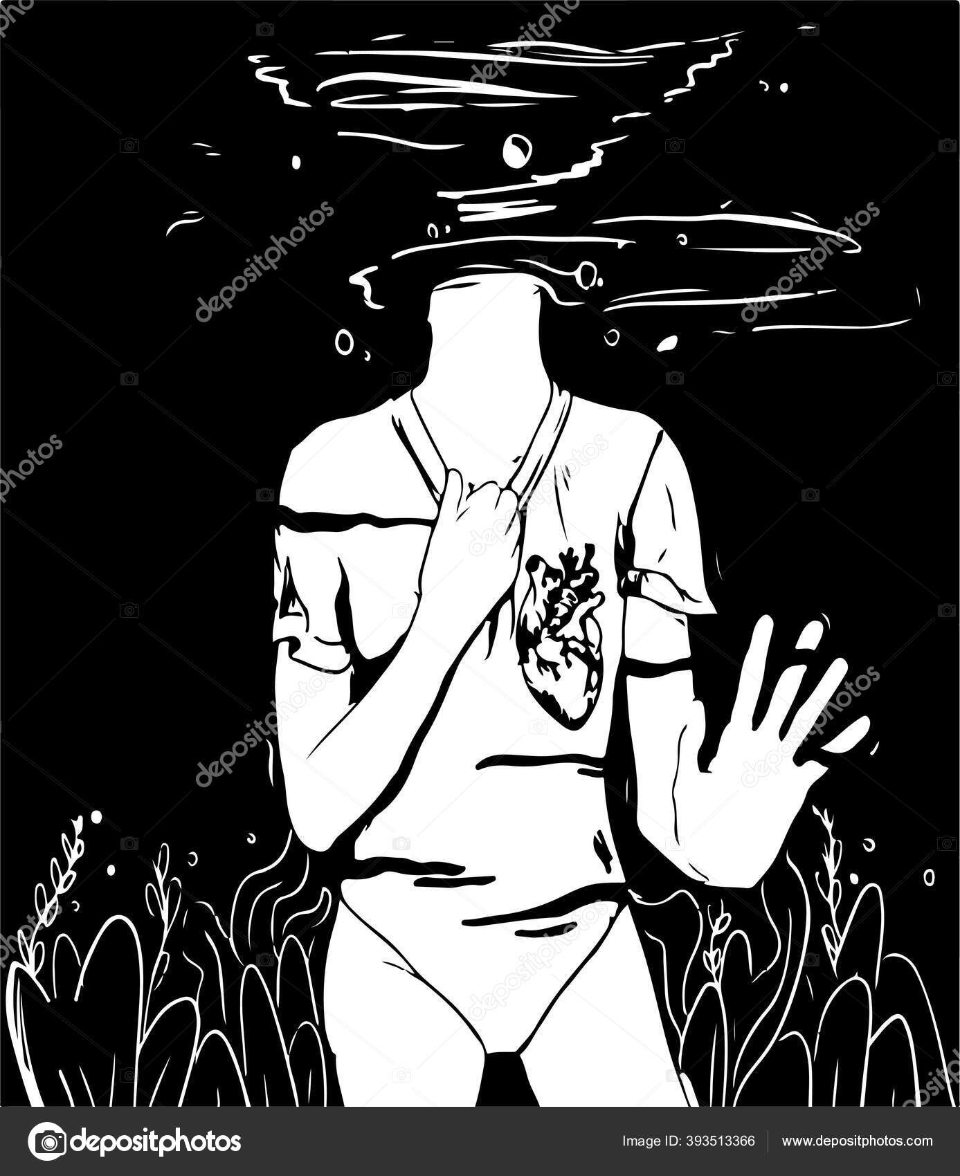 Girl Underwater Drawing