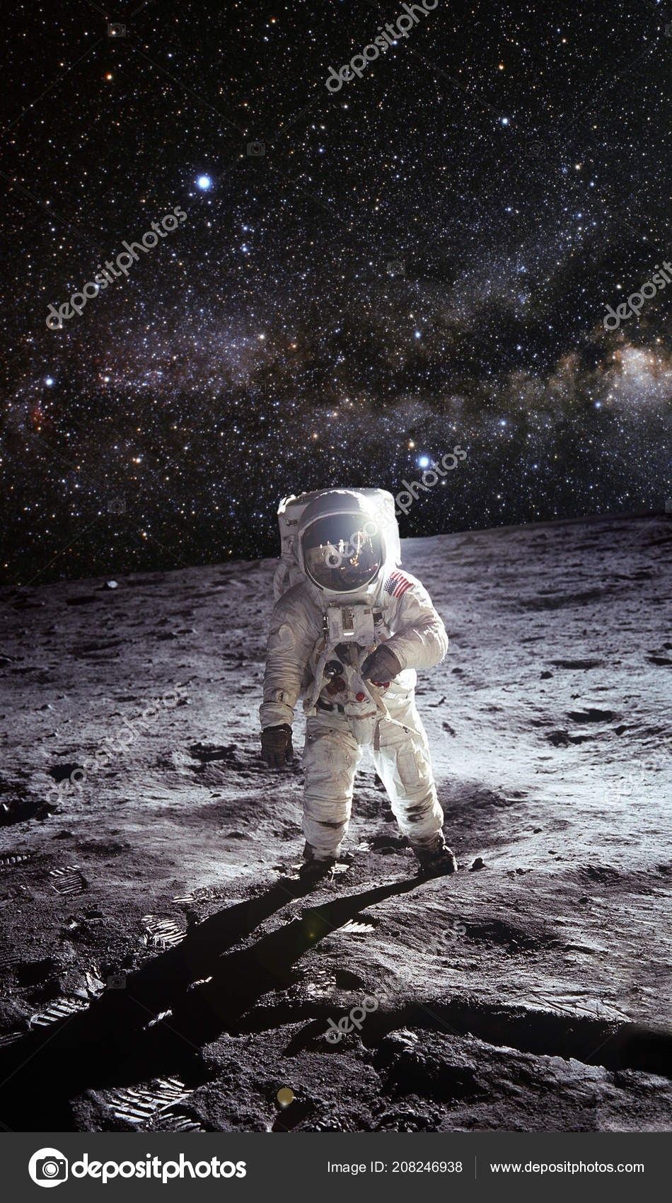 The first man on the moon. Cosmonaut. The photo taken from NASA – Stock ...